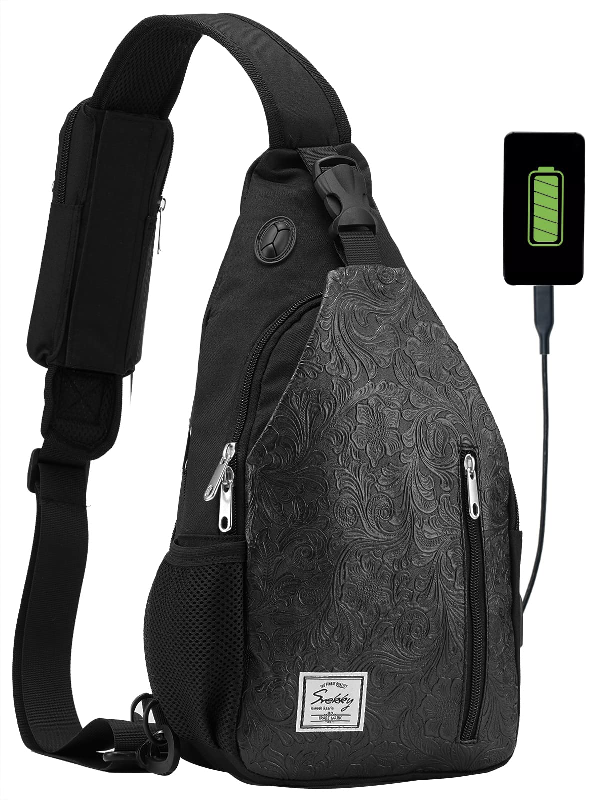 Sling Bag for Men, Crossbody Sling Backpack Travel Hiking with Detachable Bag (Camouflage-1)