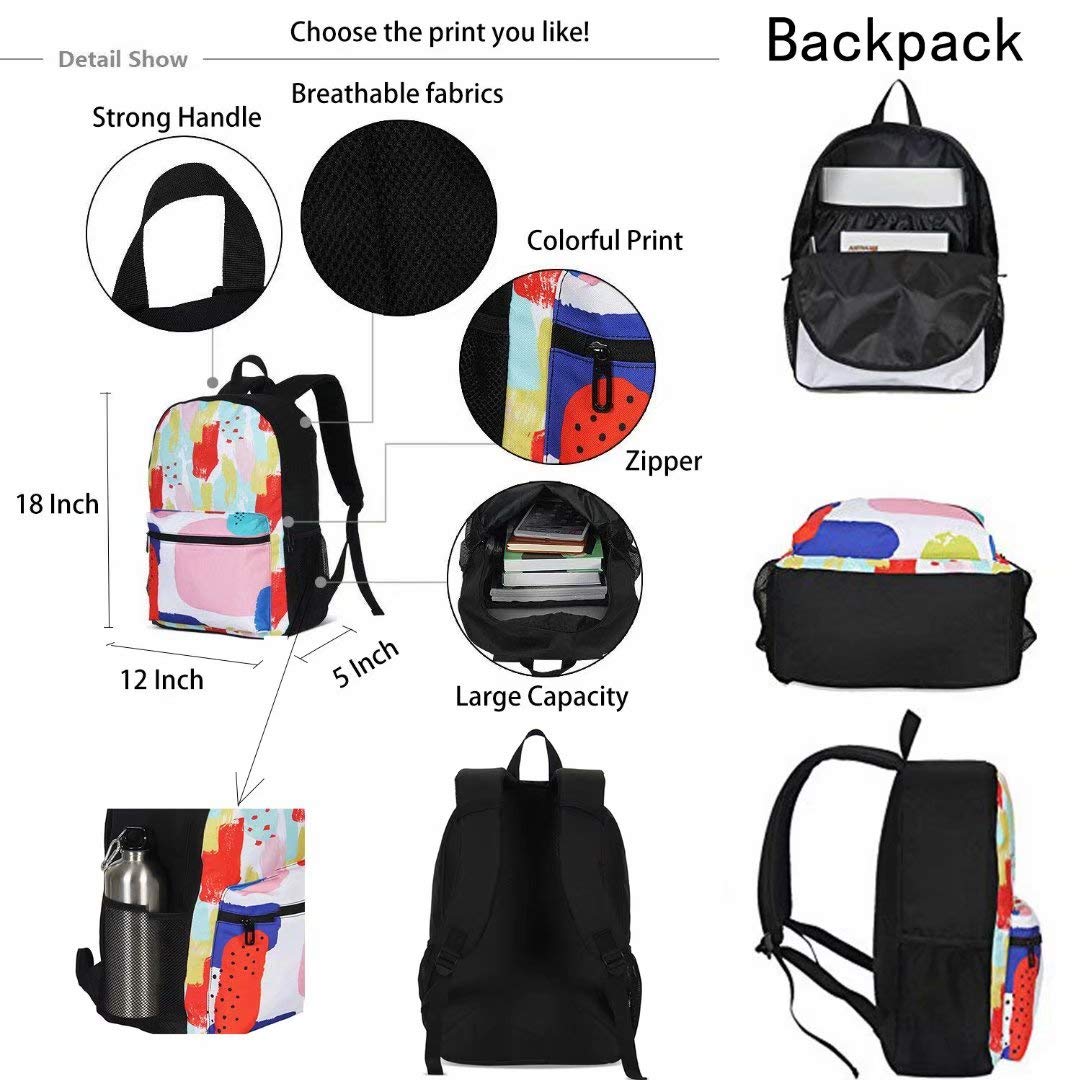 DuJiea Llama Sloth Kids Backpack Set 3 Piece Student Back To School Book Bag with Shouder Bag Pencil Case Box for Boys Girls 1-6th Grade