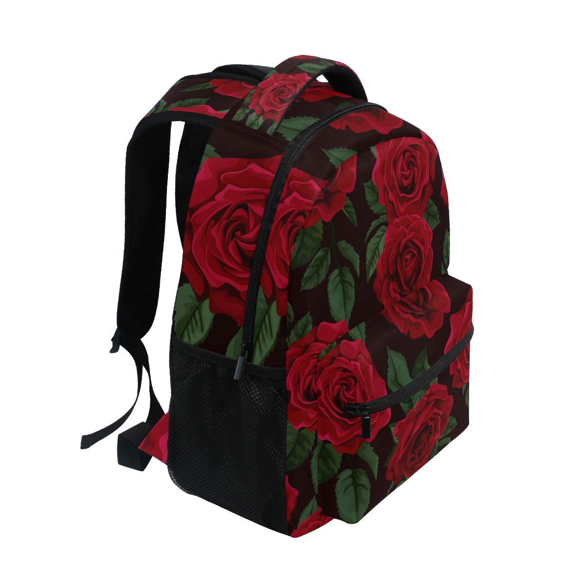 ALAZA Red Rose Flower Floral Large Backpack for Women Girls kids School Personalized Laptop iPad Tablet Travel School Bag with Multiple Pockets