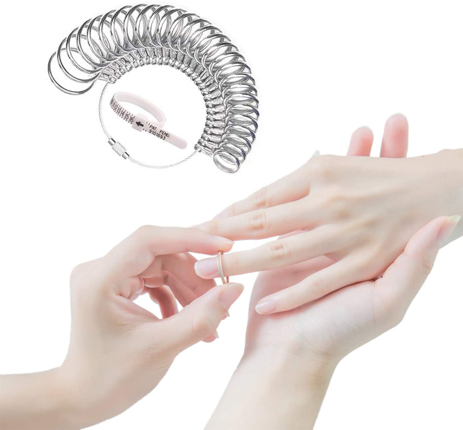 DoGeek Ring Sizer Measuring Tool Set Metal Ring Sizers Stainless Steel Ring Gauges Finger Sizer & Ring Mandrel Aluminuml (Size 1-13), 27 Pcs