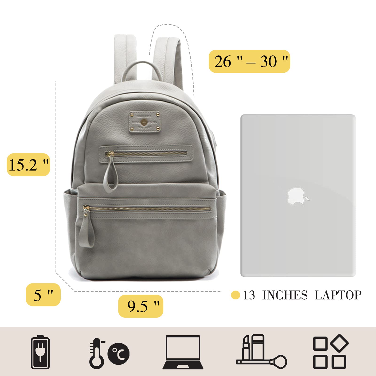 Leather Diaper Bag by miss fong, Diaper Bag Backpack with USB Charger and Insulated Pockets
