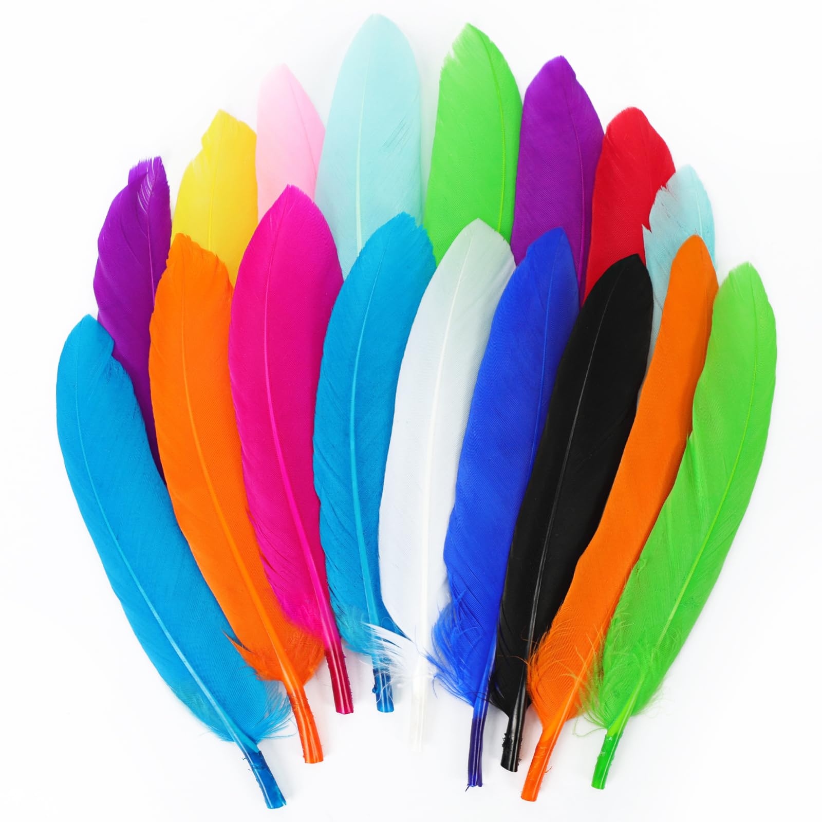 Coceca 240pcs Colorful Goose Feathers 4-6 Inches Natural Feathers for DIY Crafts