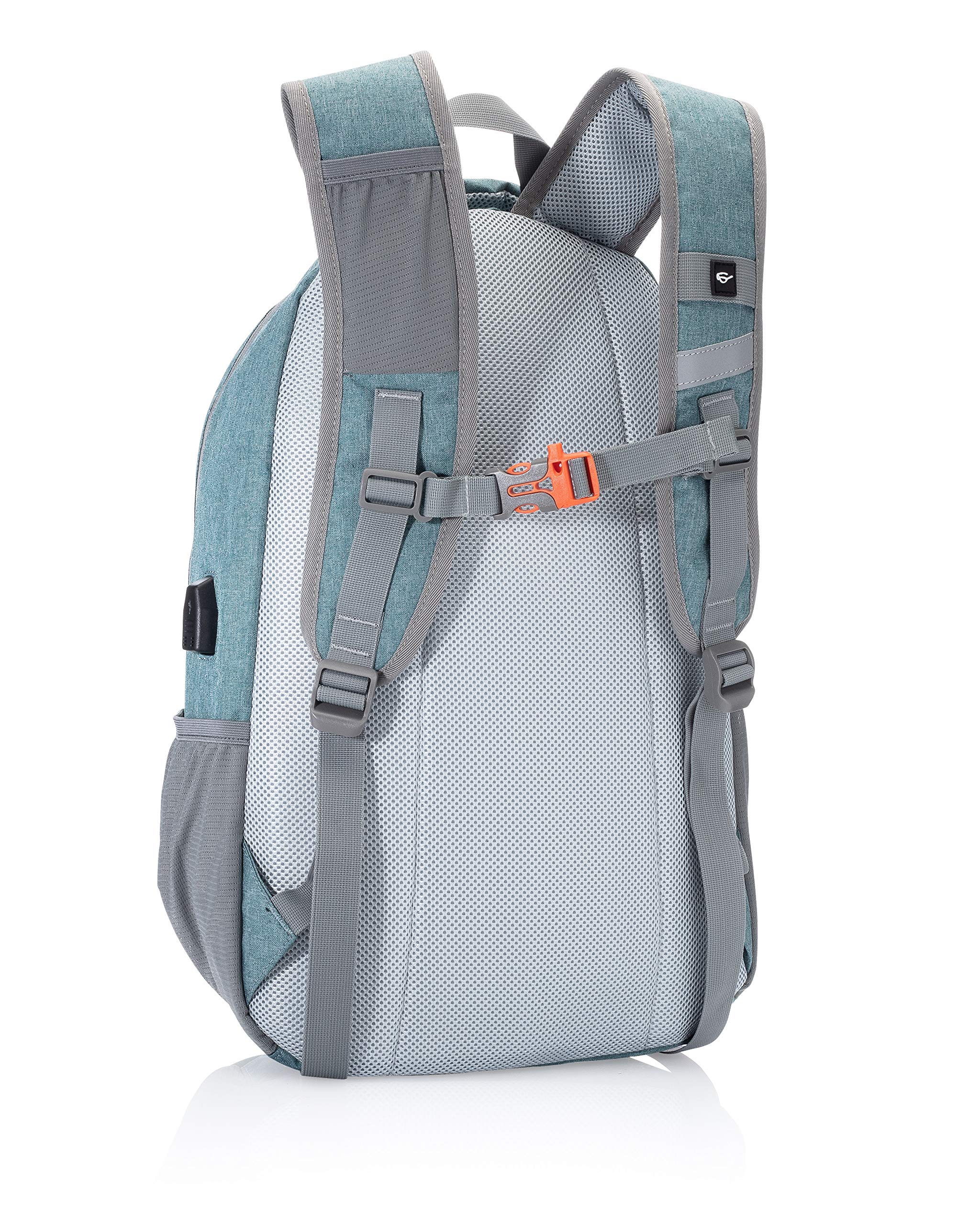 One Trail Daypack | 20L Laptop Backpack | USB Charging Port (Teal Colorblock)