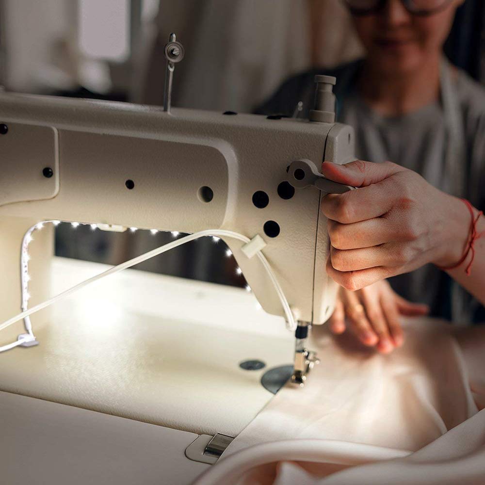 GELENZ Sewing Machine Light,30 LED Lighting Strip kit Cold White 6000k with Touch dimmer and USB Power,Fits All Sewing Machines (2pack)