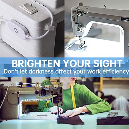 GELENZ Sewing Machine Light,30 LED Lighting Strip kit Cold White 6000k with Touch dimmer and USB Power,Fits All Sewing Machines (2pack)