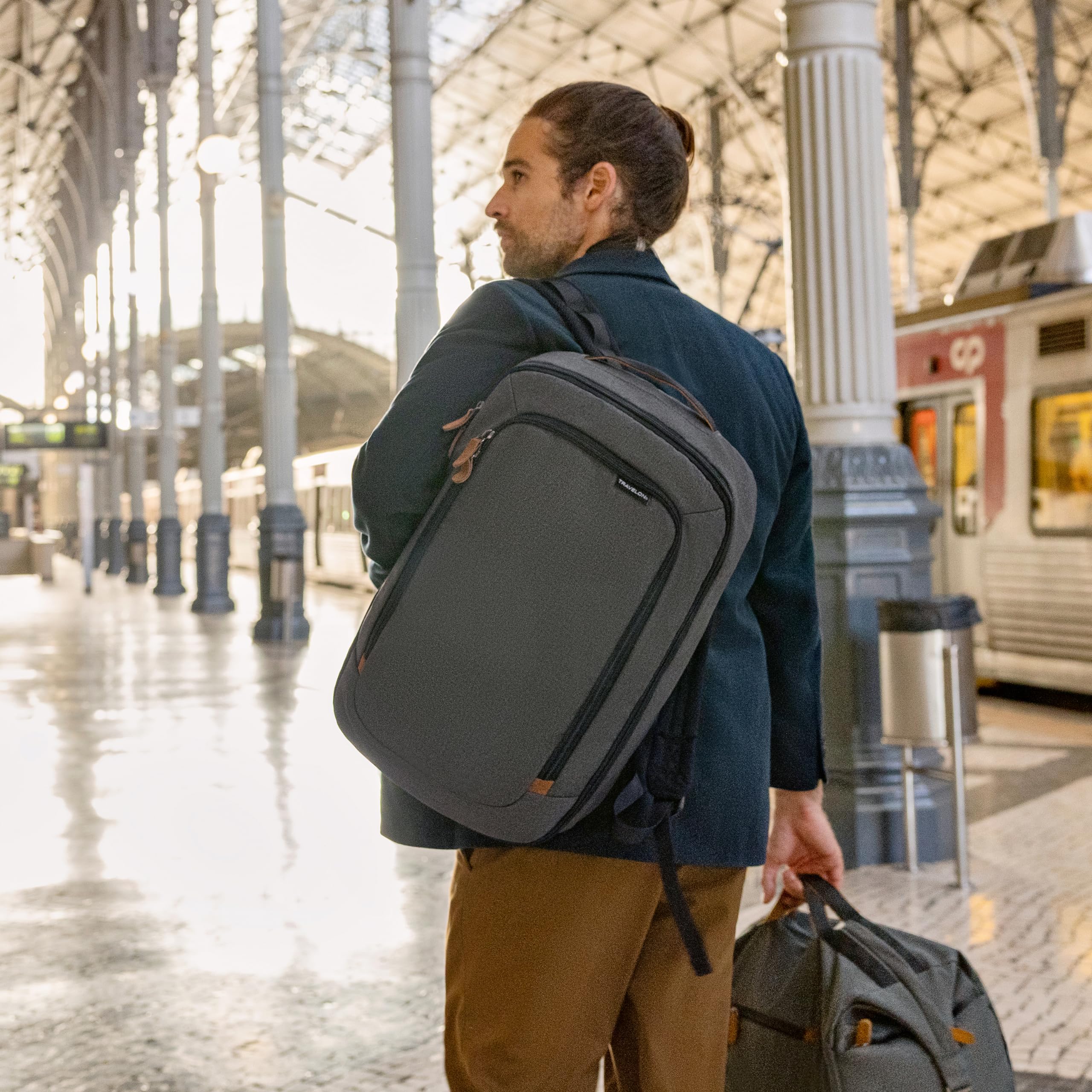Travelon Transit Carry-On Backpack, Slate, One Size