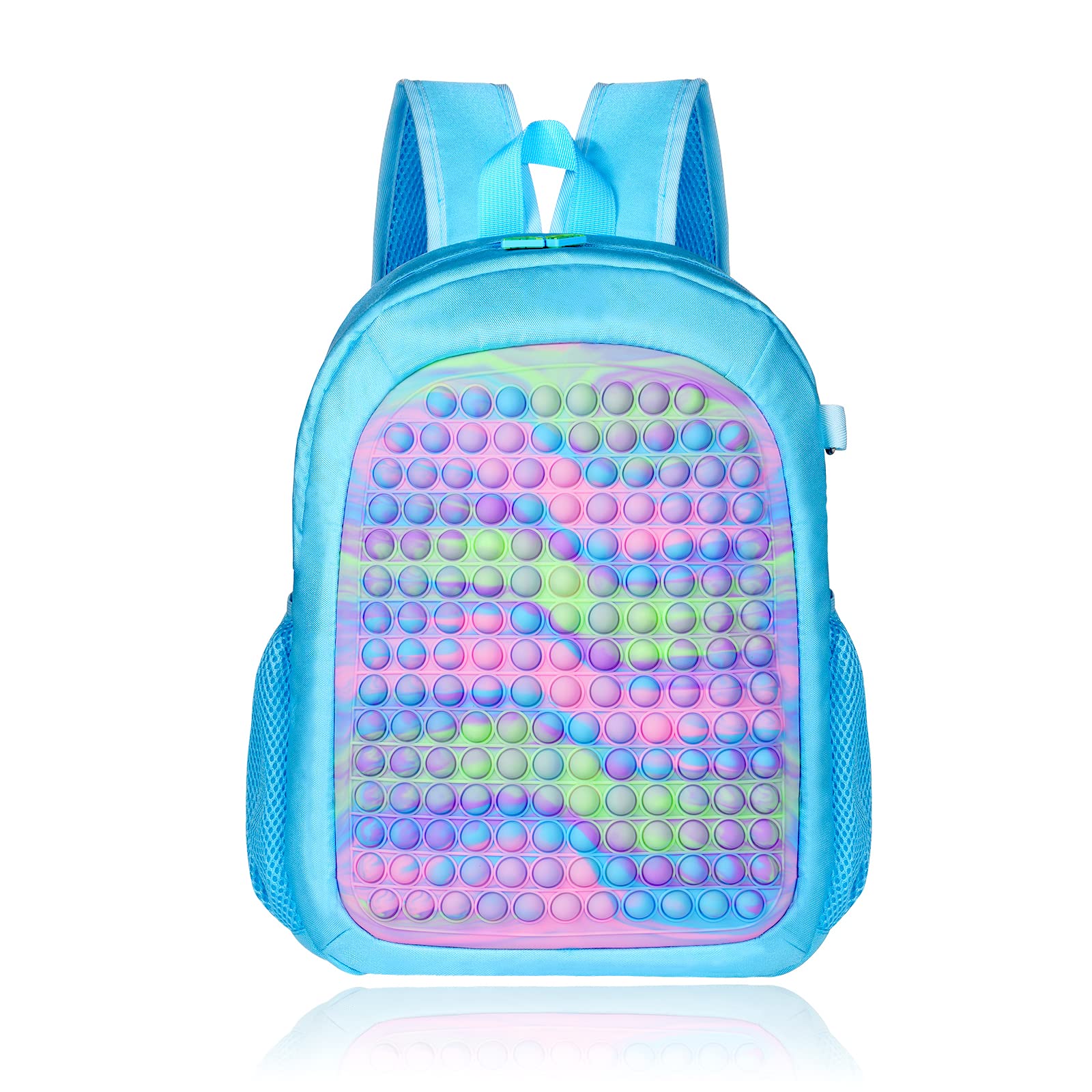 Gigilli Pop School Backpack for Girls, Rainbow Lightweight Girls Pop Bookbag Backpack for School, Large Capacity Elementary Schoolbag for School Supplies Birthday, Back to School Gifts for Girls Kids