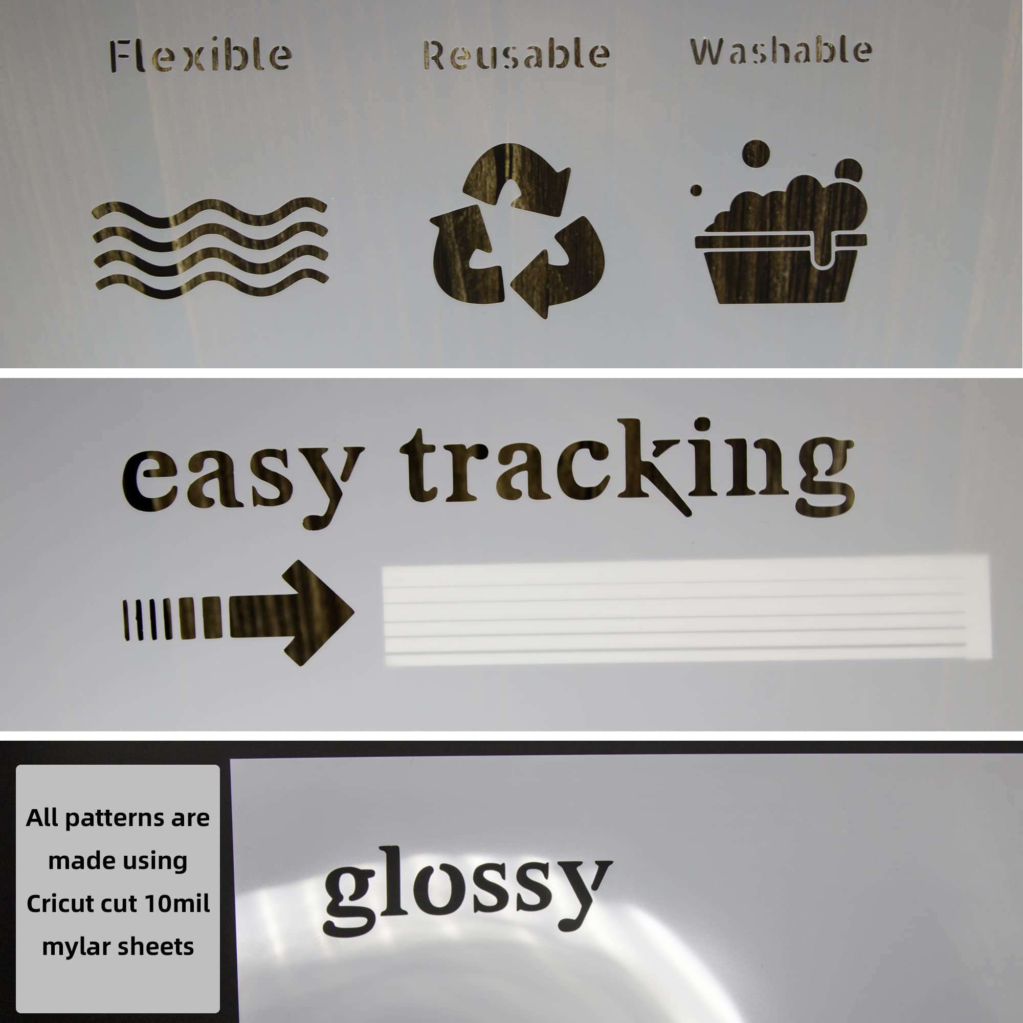10PCS 10mil Blank Mylar Stencil Sheets,12X12 inch Milky Translucent PET Blank Stencils Sheets,Template Material for Cutting Machines, Laser Cutting, Food-Safe Craft Plastic