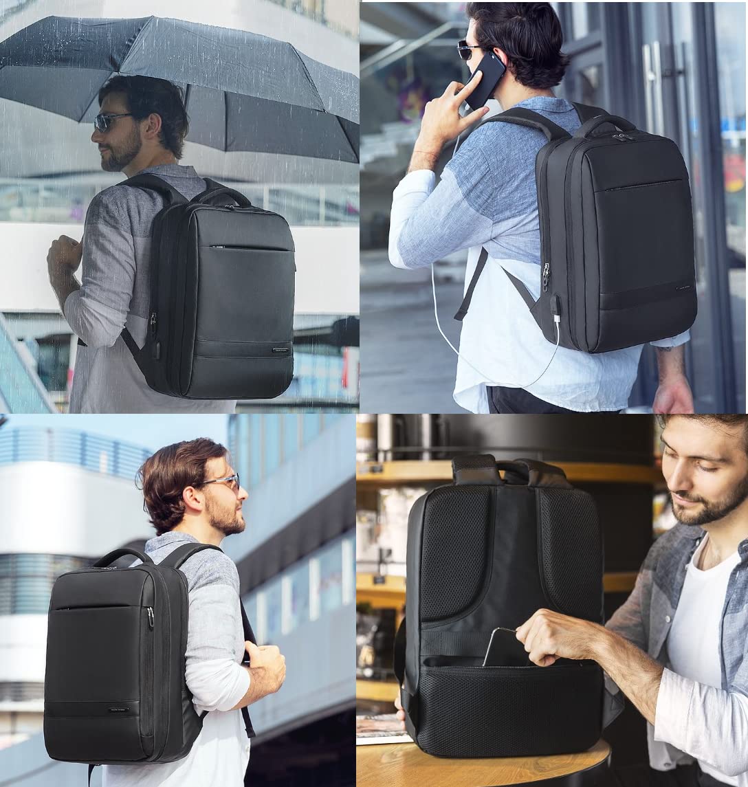 Carry On Backpack Flight approved, Business Backpack With USB Charging Plug Fit 15.6 Inch Laptop Work Computer Tech Backpack For Traveling On Airplane