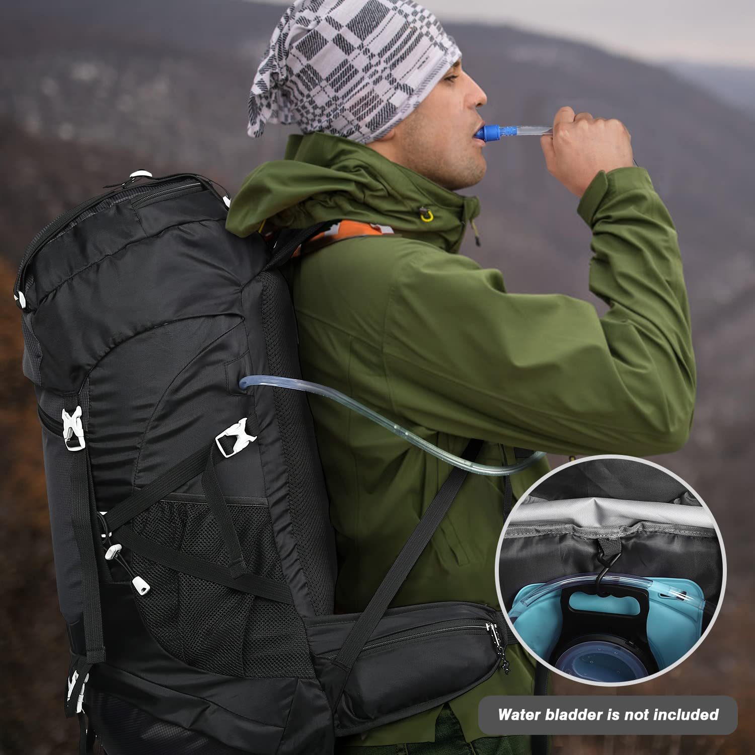 HOMIEE 50L Hiking Backpack Travel Backpack Waterproof Daypack Outdoor Camping Climbing Backpack with Rain Cover