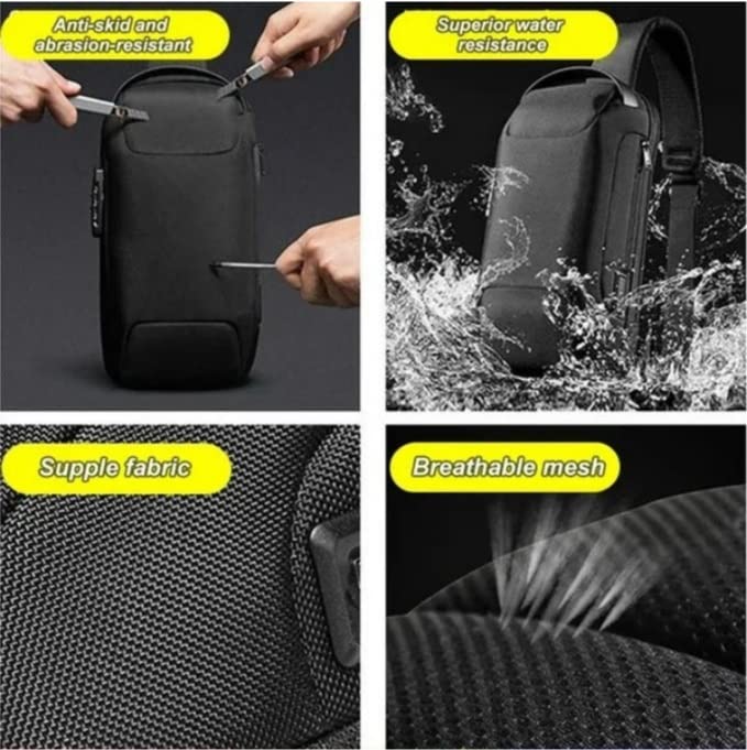 USB Charging Sport Sling Anti-theft Shoulder Bag, Anti Theft Sling Bag, Waterproof Shoulder Backpack, Sports Crossbody Bag