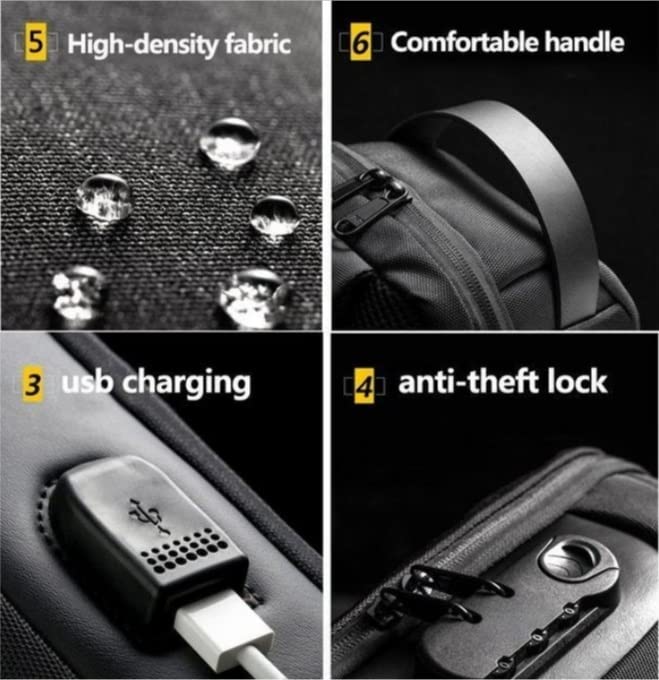 USB Charging Sport Sling Anti-theft Shoulder Bag, Anti Theft Sling Bag, Waterproof Shoulder Backpack, Sports Crossbody Bag