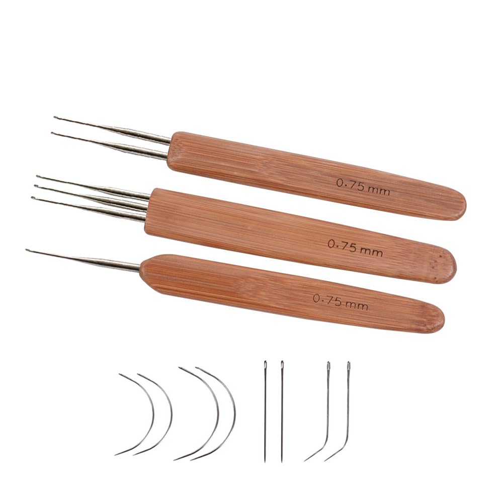 3pcs/Set Dreadlock Crochet Hook for Hair Dreadlock Needle Tool for Braid Craft Dread Locks Crochet Needles 0.75mm (1 Hook 2 Hooks 3 Hooks)