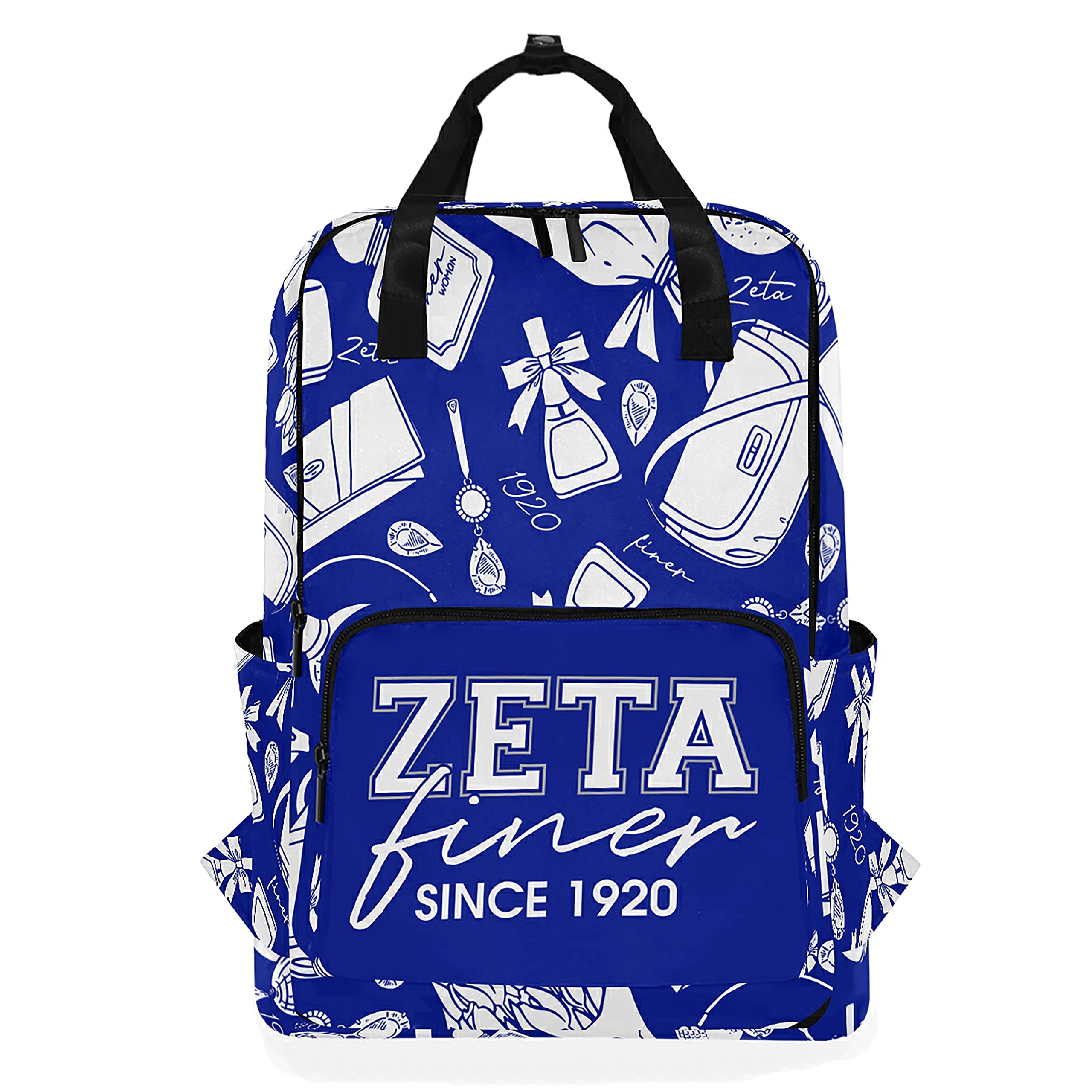 BBGreek Zeta Phi Beta Sorority Paraphernalia - Finer - College School Backpack, Book Bag - Official Vendor