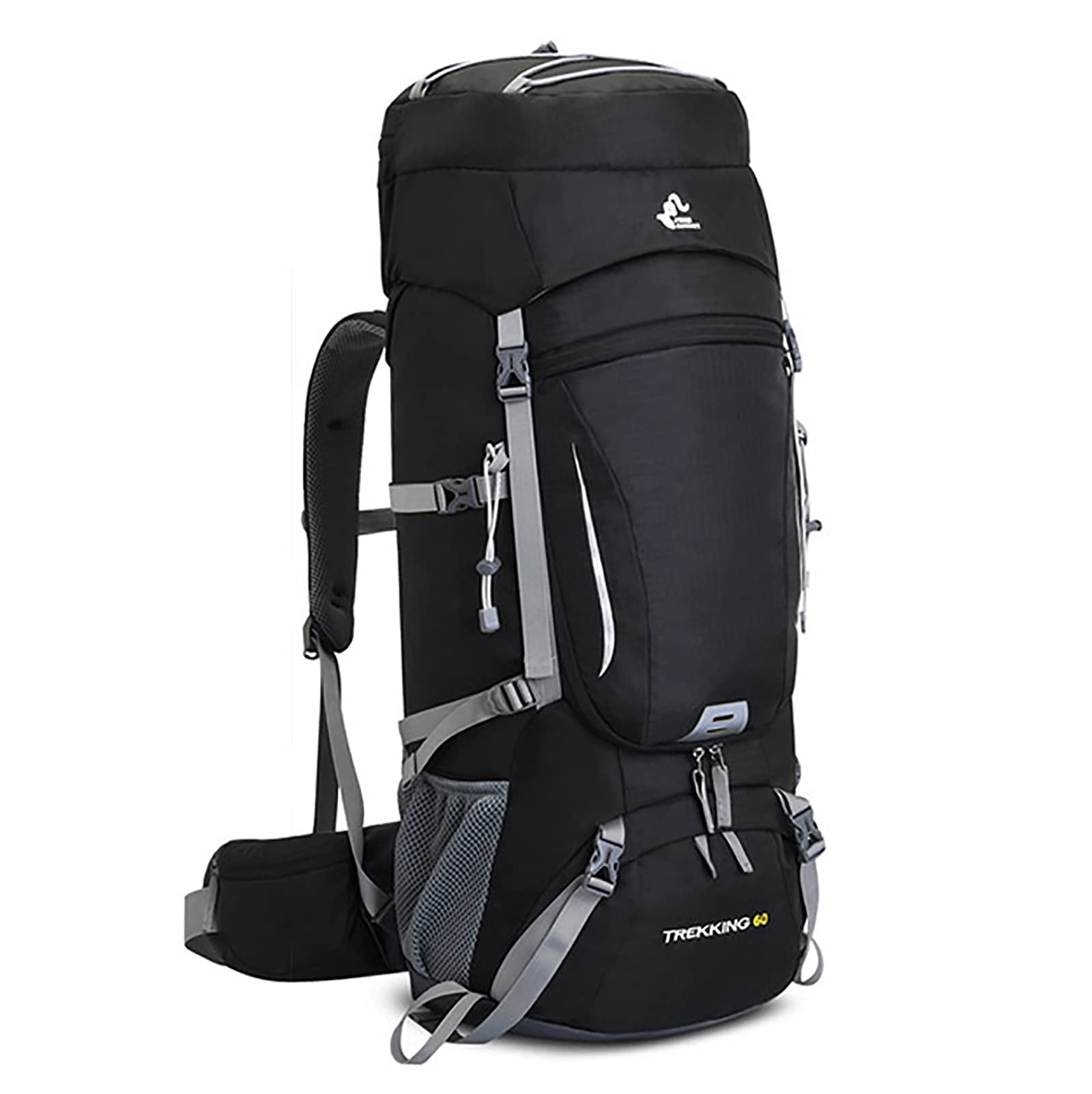 TianYaOutDoor Hiking Backpack for Men 60L Lightweight Camping Backpack with Rain Cover Outdoor Daypack (Black)