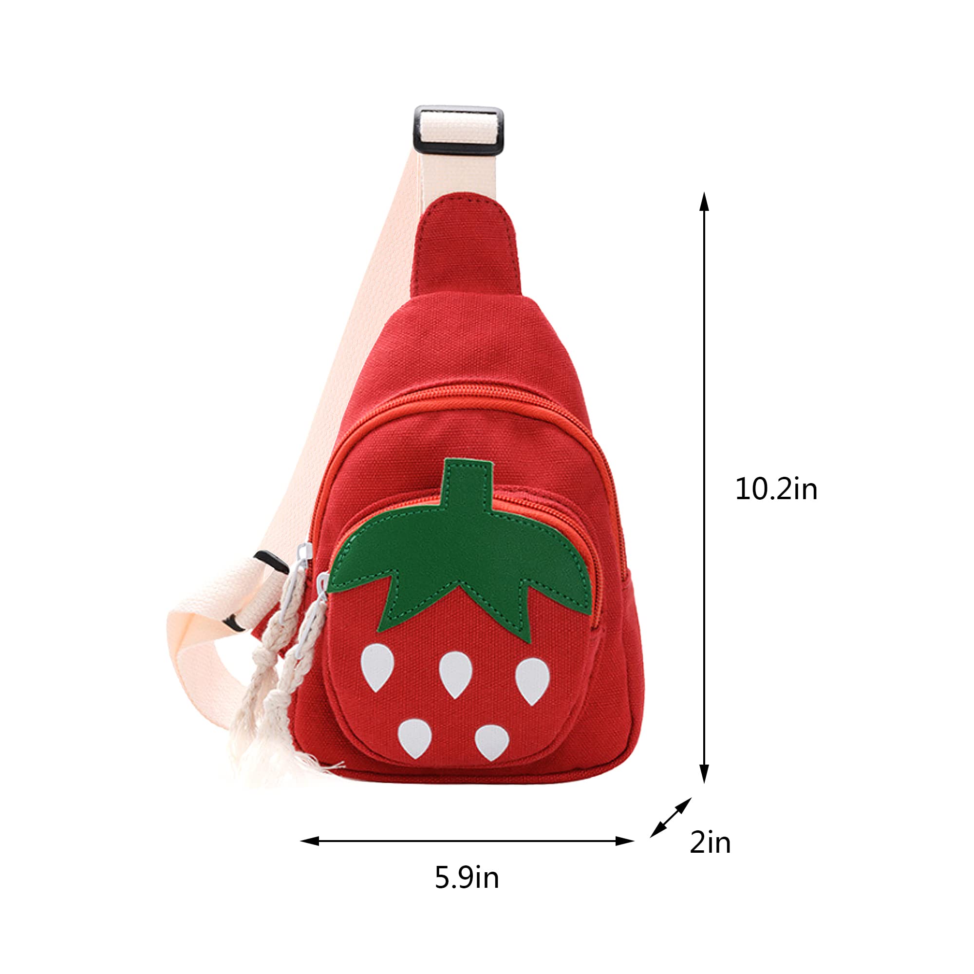Erinaco Fruit Strawberry Sling Bags Shoulder Backpack CrossBody Backpack Casual Daypack, Dark Red