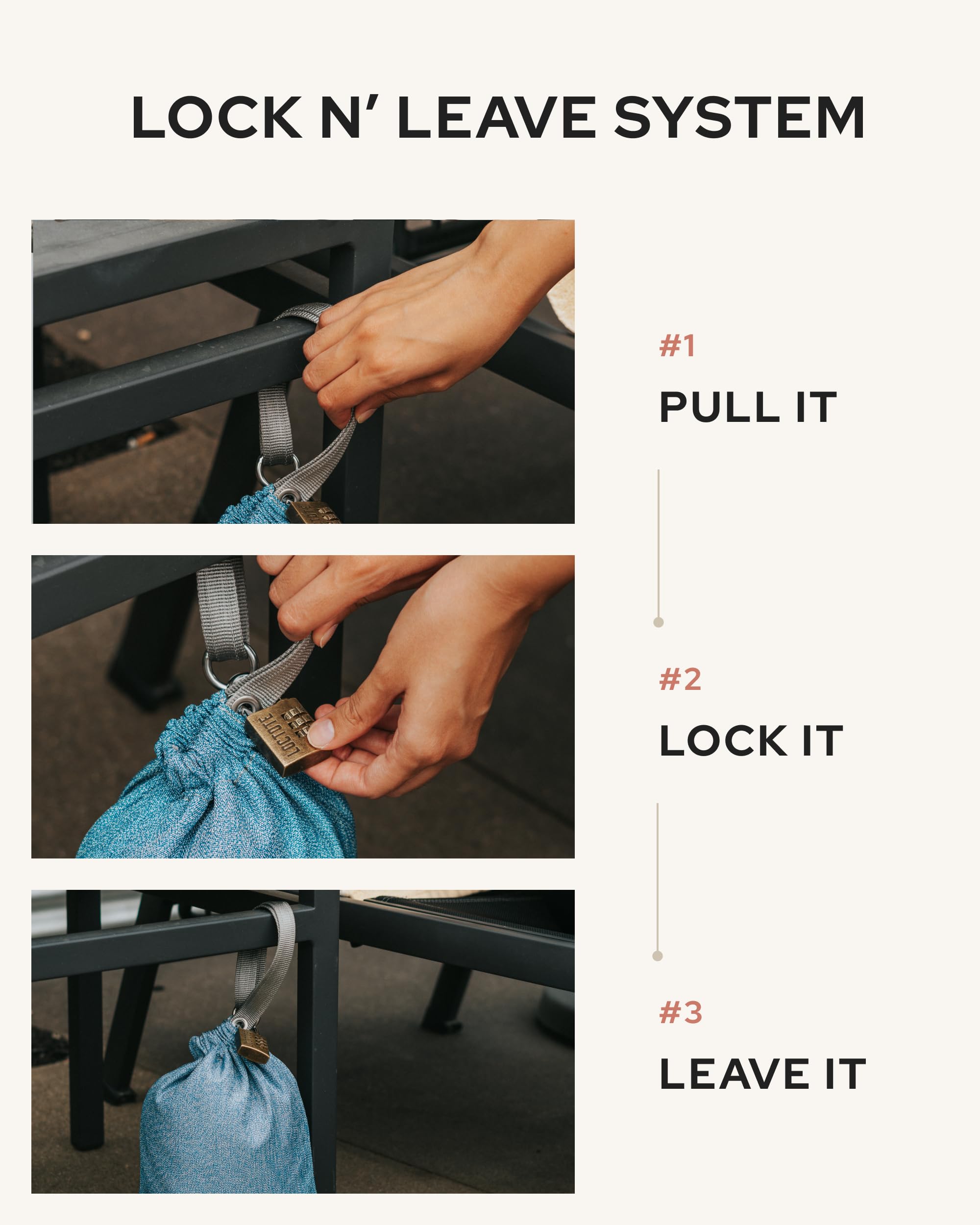 Loctote AntiTheft Sack 3L | Portable Travel Safe | Cut-Resistant , RFID Blocking and Water Resistant | Money Bag with Lock | Beach Safe | Travel Pouch | Beach Lock Box for Valuables (Tahitian Tan)