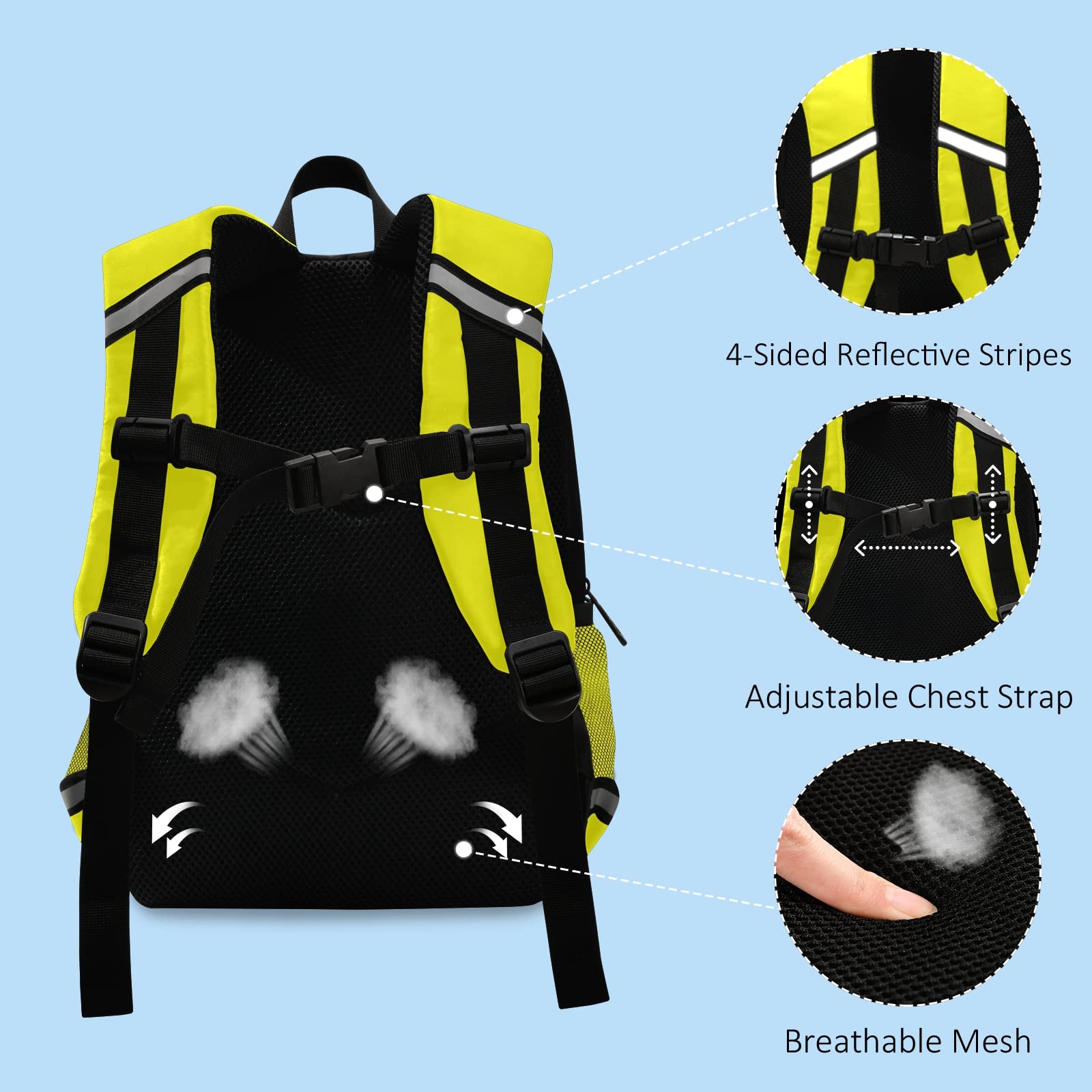 Kids Backpack,Monster Truck Lightweight Preschool Backpack for Toddlers Boys Girls with Chest clip One Size