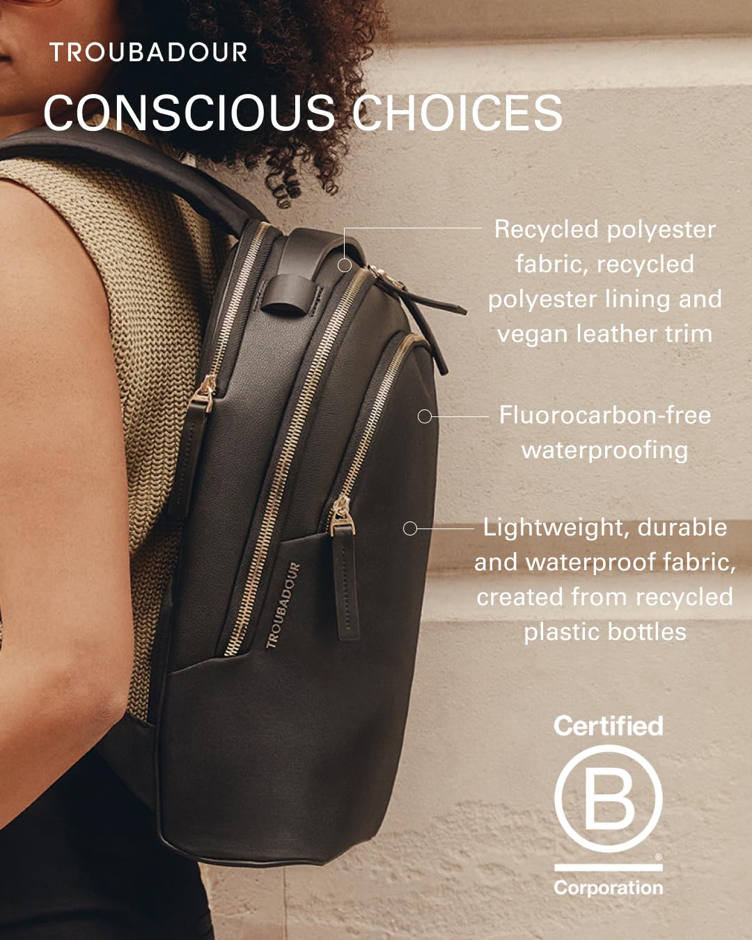 Troubadour Momentum Backpack - Multipurpose Luxury Backpack - Made from Lightweight, Waterproof, Vegan Materials - Spacious Organization - Perfect for Travel, Business, School, the Gym, or On-The-Go