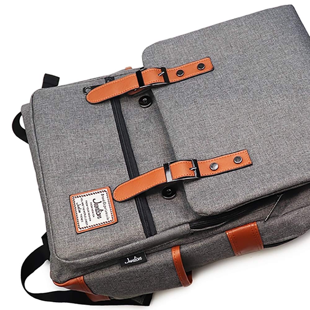 Junlion Vintage Laptop Backpack Gift for Women Men, School College Slim Backpack Fits 15.6 inch Macbook Black