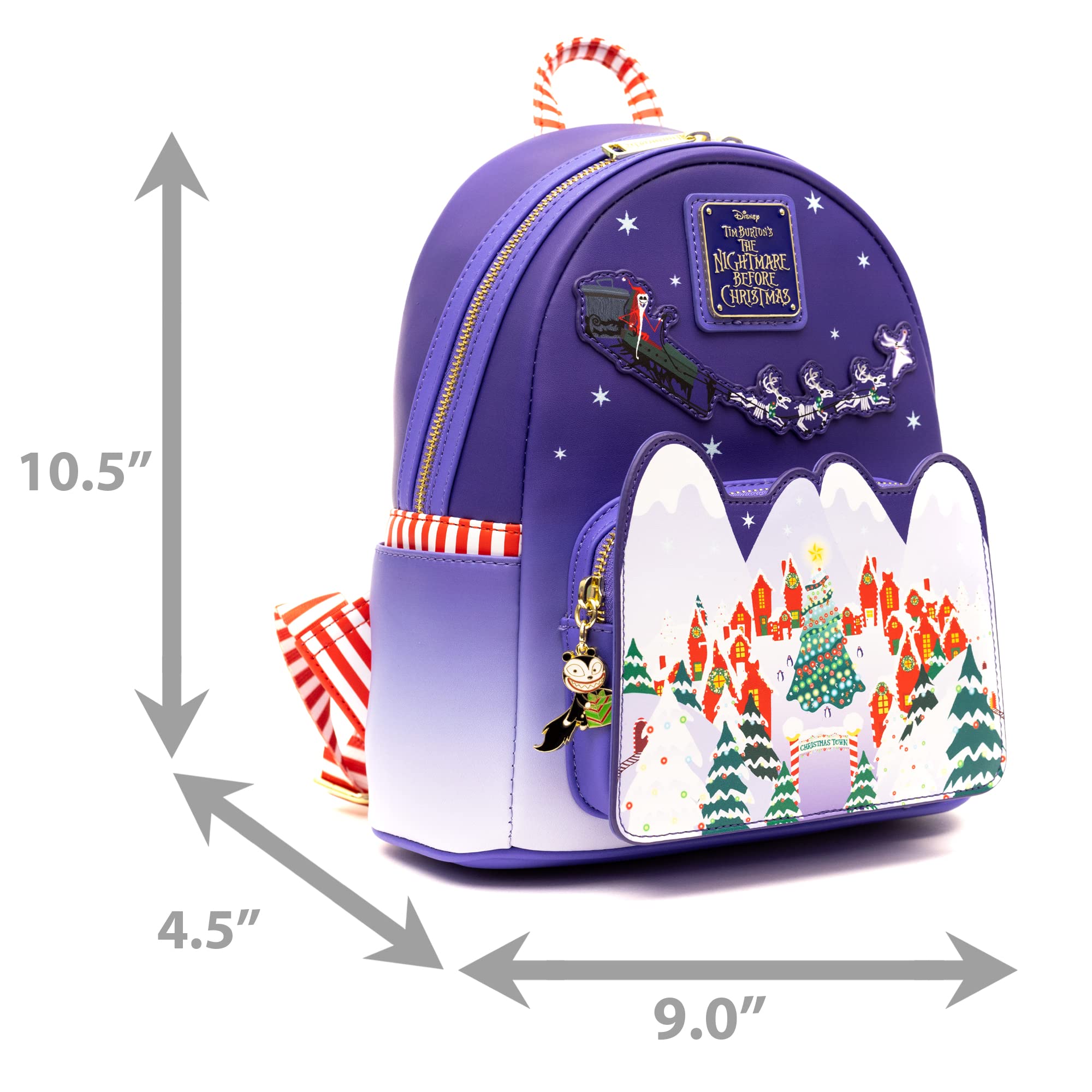 Loungefly Nightmare Before Christmas, Christmas Town Mini Backpack, Jack Skellington Zero Scary Teddy, Disney
