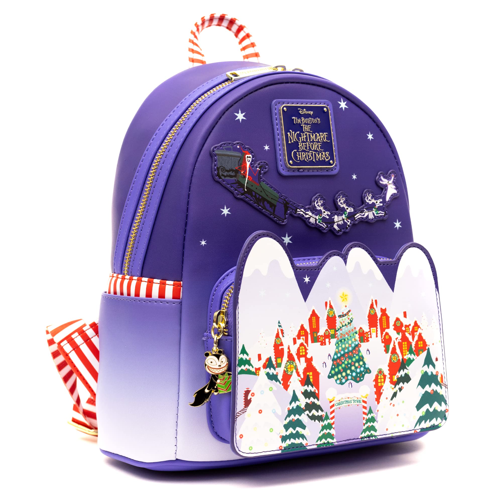 Loungefly Nightmare Before Christmas, Christmas Town Mini Backpack, Jack Skellington Zero Scary Teddy, Disney