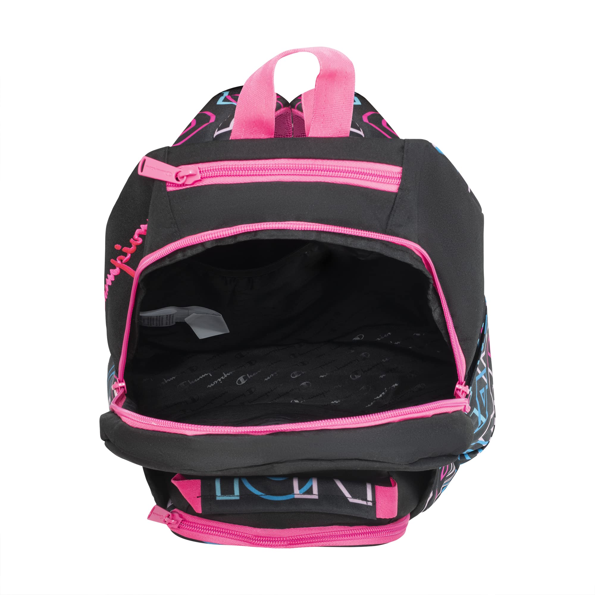 Champion Kids' Backpack & Lunch Kit, Black/Multi, Youth Size
