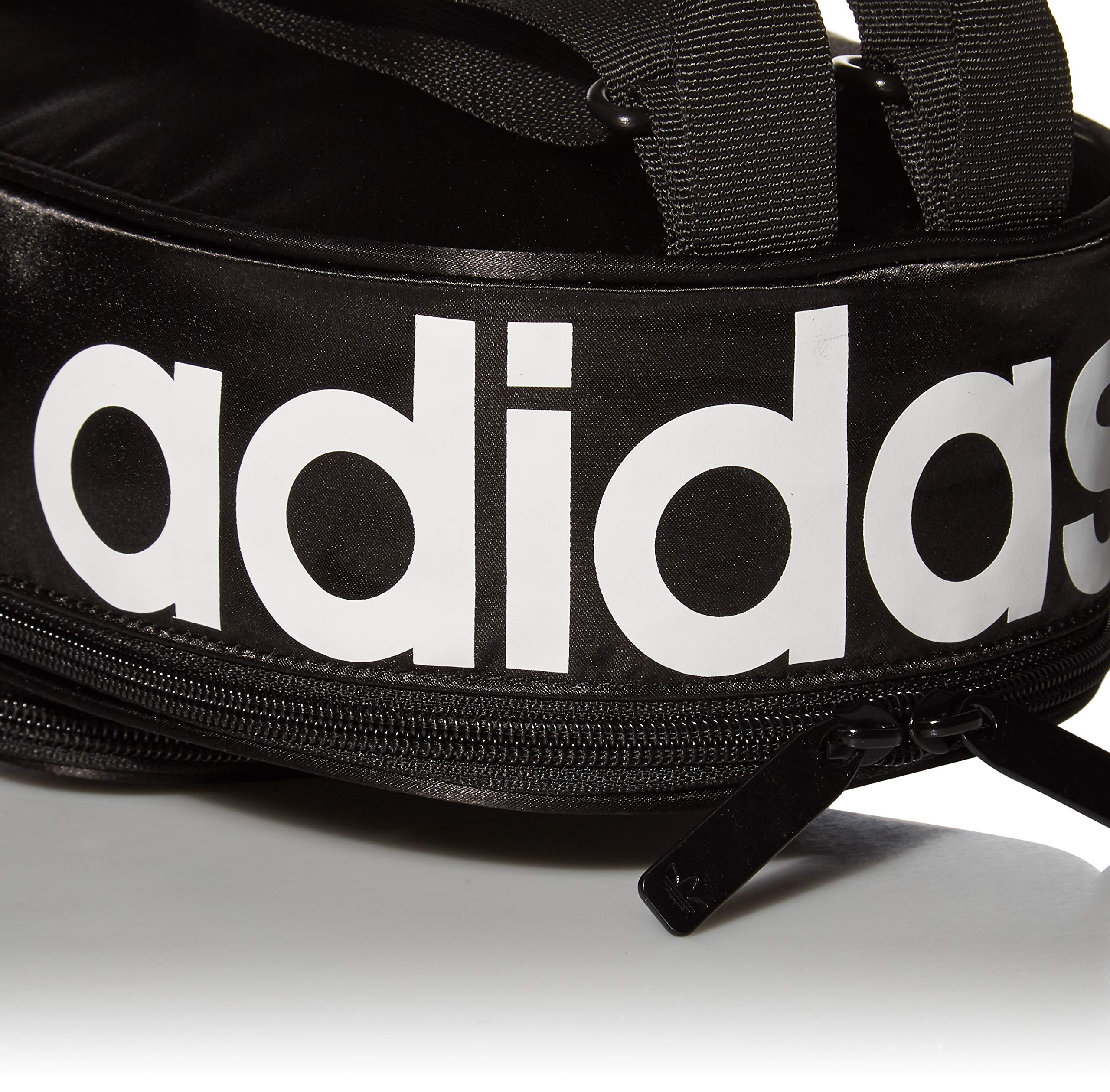 adidas Originals Women's Santiago 2 Mini Backpack, Black Satin/White, One Size