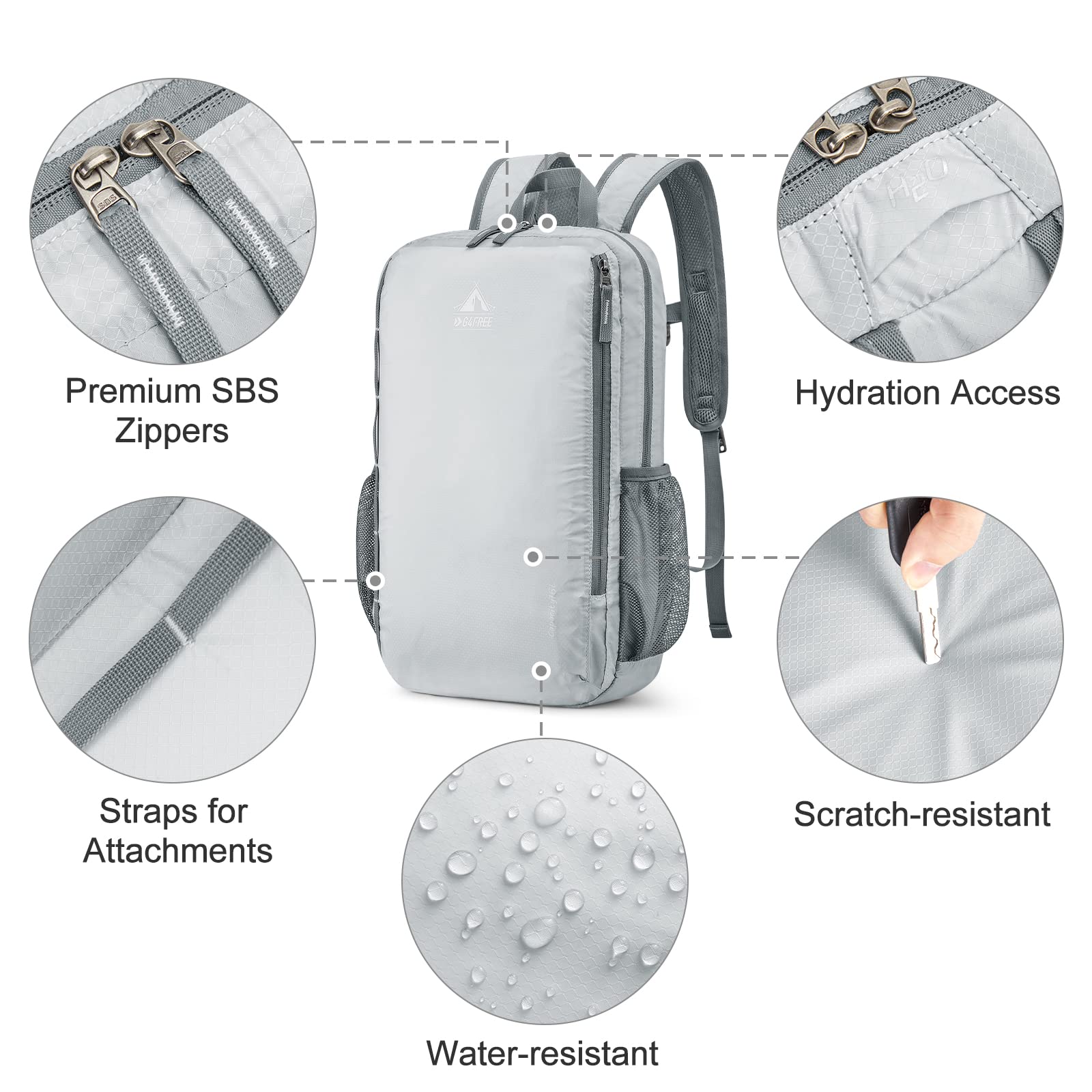 G4Free 16L Lightweight Hiking Daypack Packable Small Backpack Water Resistant Shoulder Bag for Travel Outdoor Men Women