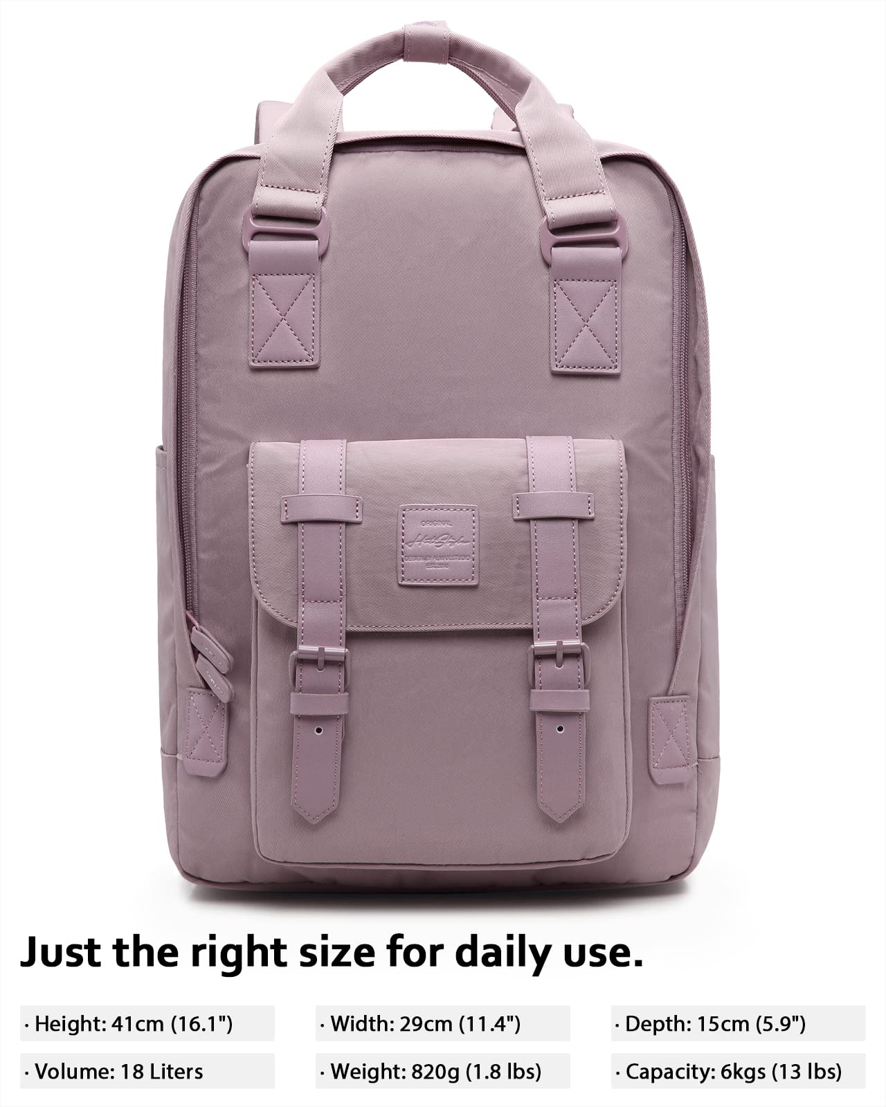 HotStyle VIAZ Vintage Backpack for Work, Travel, College, with Separate 15.6" Laptop Compartment & Trolley Sleeve, Ashrose