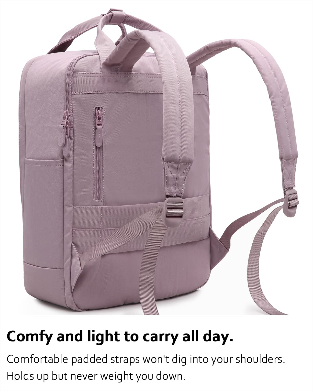 HotStyle VIAZ Vintage Backpack for Work, Travel, College, with Separate 15.6" Laptop Compartment & Trolley Sleeve, Ashrose