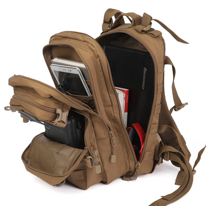 XWLSPORT Small Military Tactical Backpack 30L Assault Backpack Tactical Bag Coyote