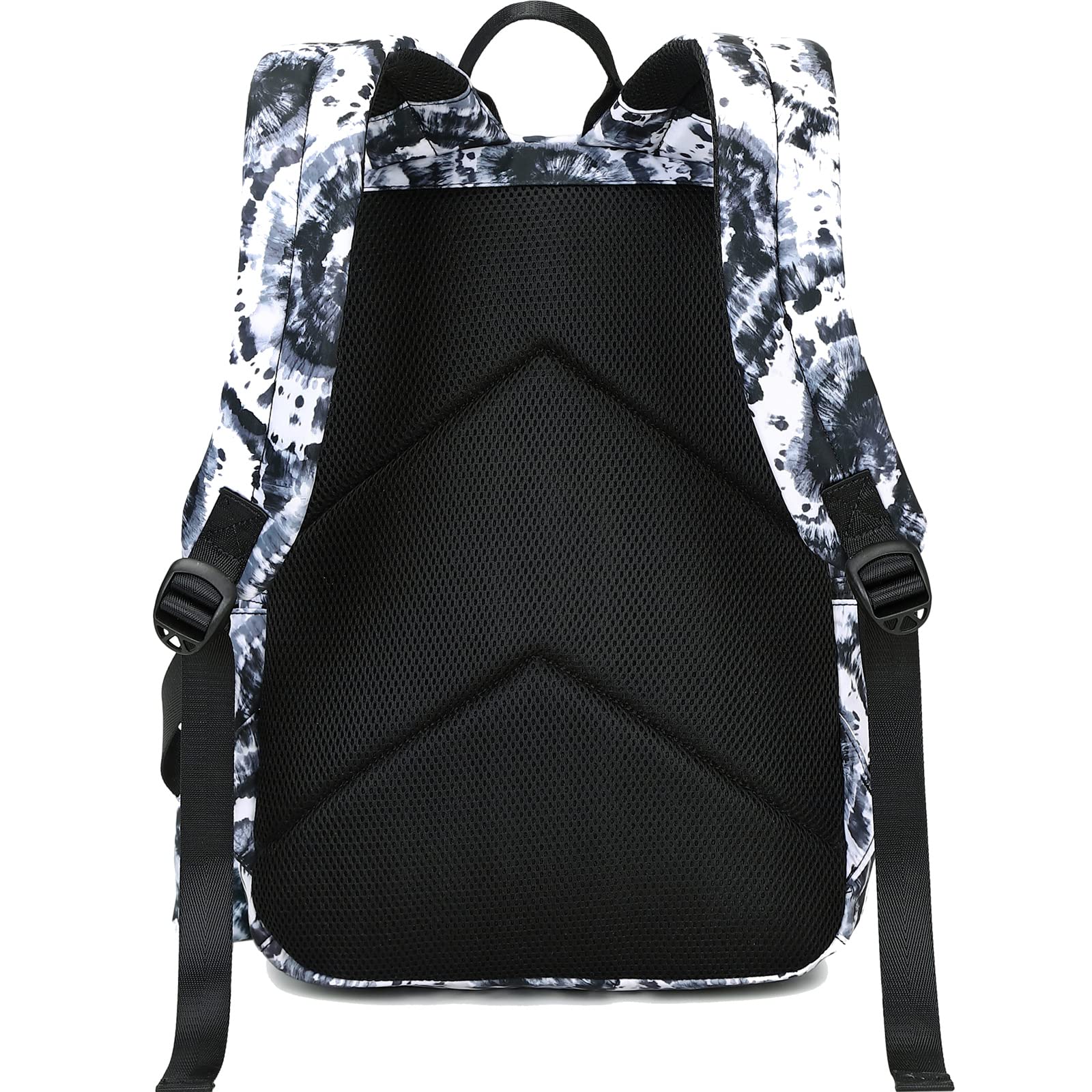 Joyfulife Girls Backpacks, Tie Dye Backpack for Girls Kids Bookbags School Backpack with Lunch Box (Tie Dye Black)