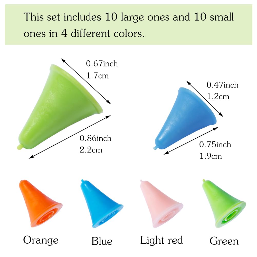 20 PCS Knitting Needles Point Protectors/Stoppers with Plastic Box, Include 10 Small & 10 Large, Knit Needle Tip Covers for Beginners Knitting Craft DIY