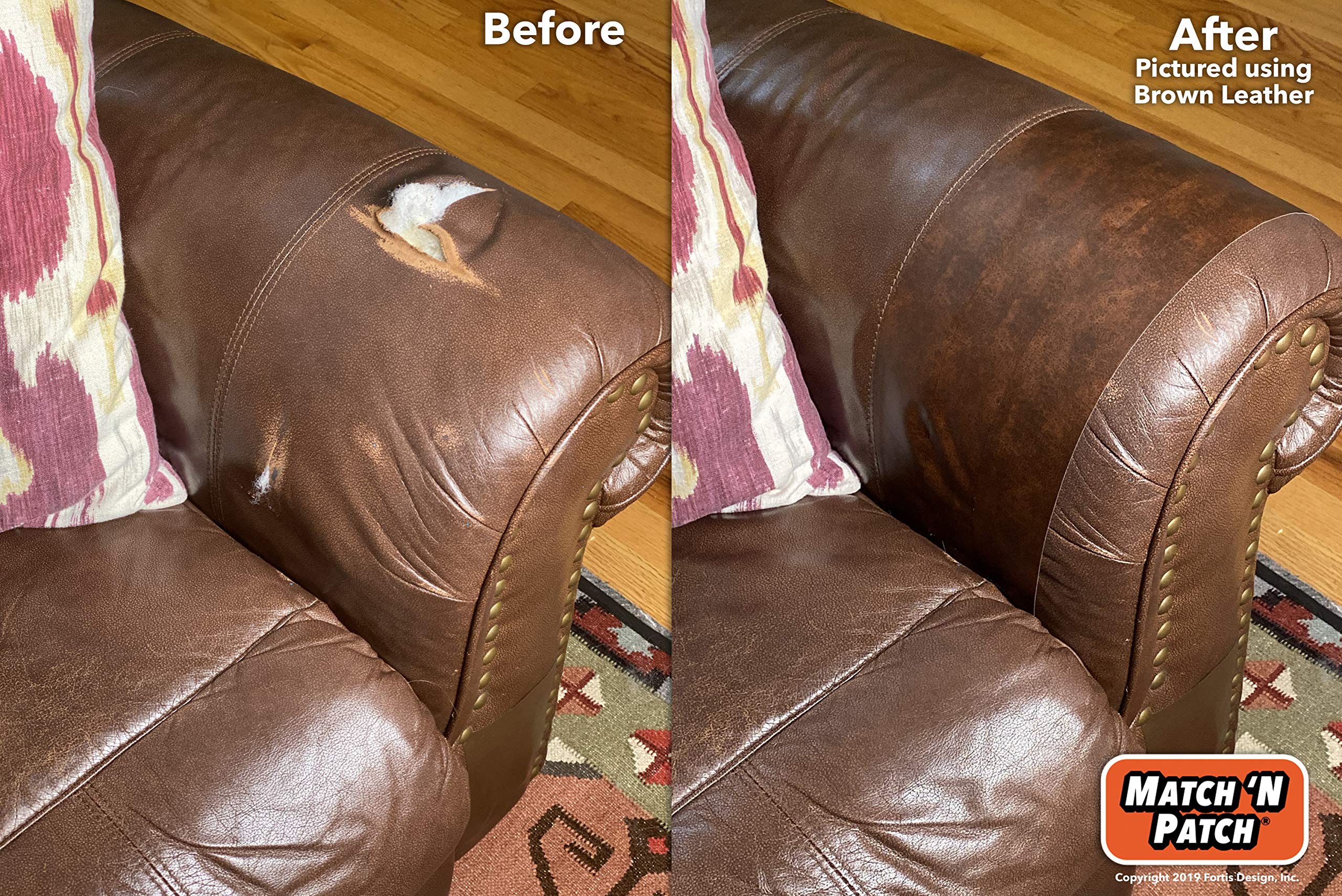 Match 'N Patch Realistic Dark Brown Leather Repair Tape