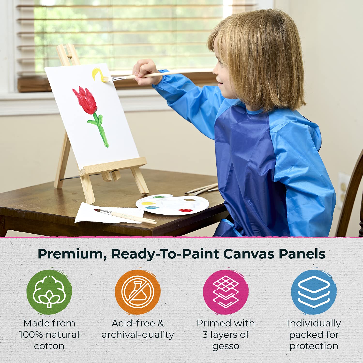 Canvas Boards for Painting (8x10 Canvases - 20 pcs Value Pack) Individually Wrapped Artist Quality Canvas Panels Made from Pure Cotton - Triple Primed with Gesso to Save You The Hassle