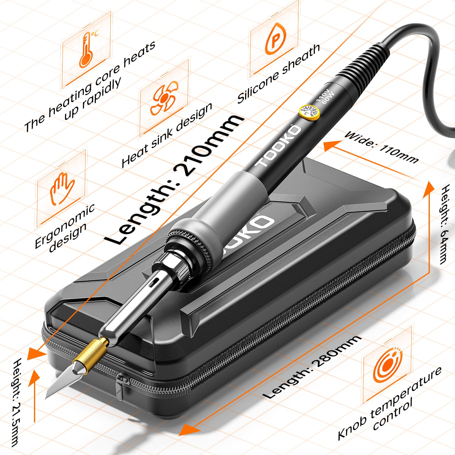 96pcs Wood Burning Kit, Professional Wood Burner Pen Tool, Creative Tool Set Adjustable Temperature WoodBurner for Embossing/Carving,Suitable for Beginners,Adults