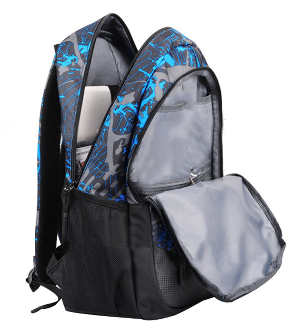 JiaYou Boy Girl Unisex 20L Fashion School Bag Backpack with Florescent Mark 3 Sets/2 Sets (20L, USB ColorG 3 Sets)
