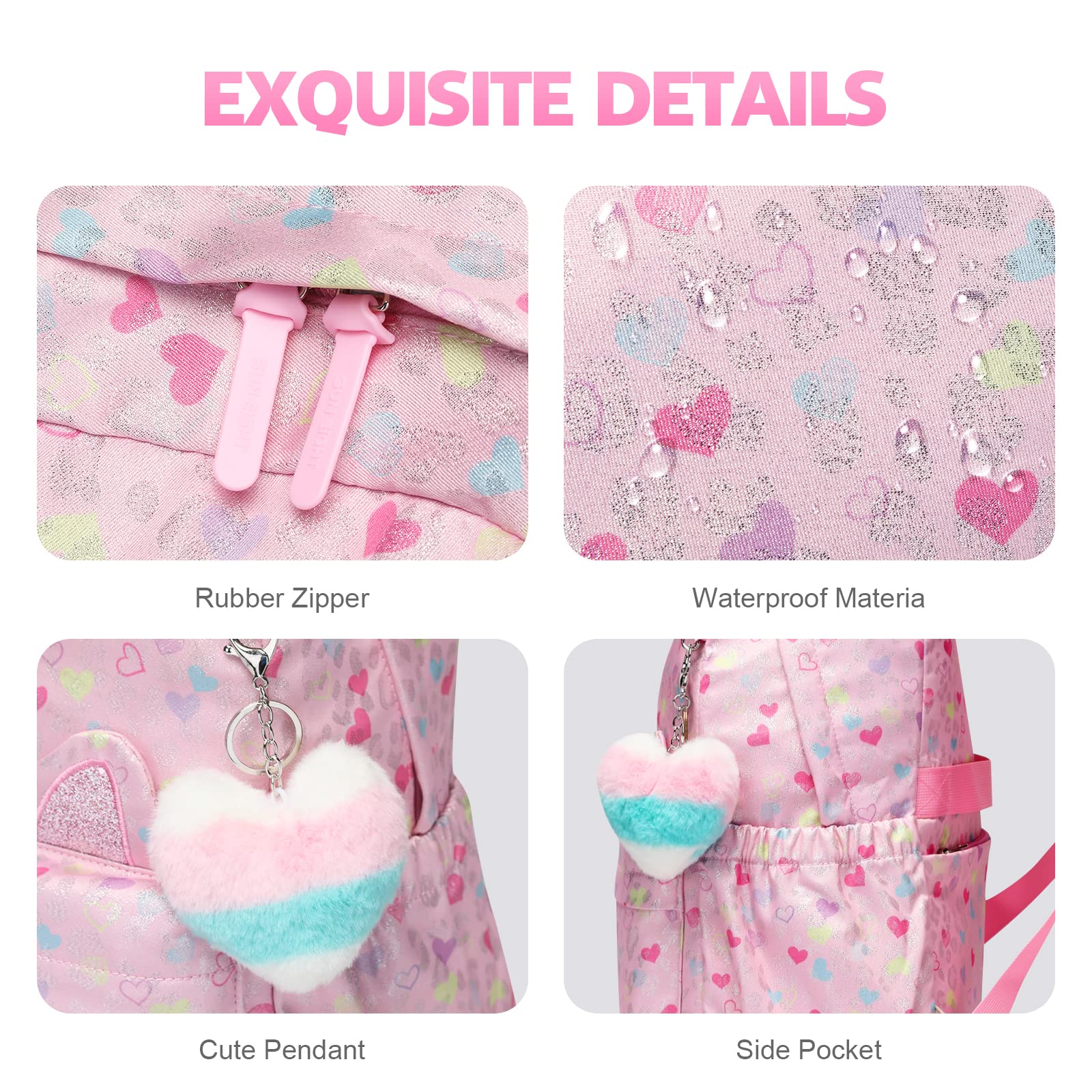 Backpack for Girls, Kids Elementary Bookbag, Waterproof Large Space School Backpacks for Teens for Travel and School