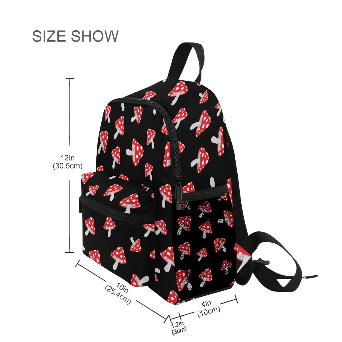 Fisyme Toddler Backpack Forest Mushrooms School Bag Kids Backpacks for Kindergarten Preschool Nursery Girls Boys, M