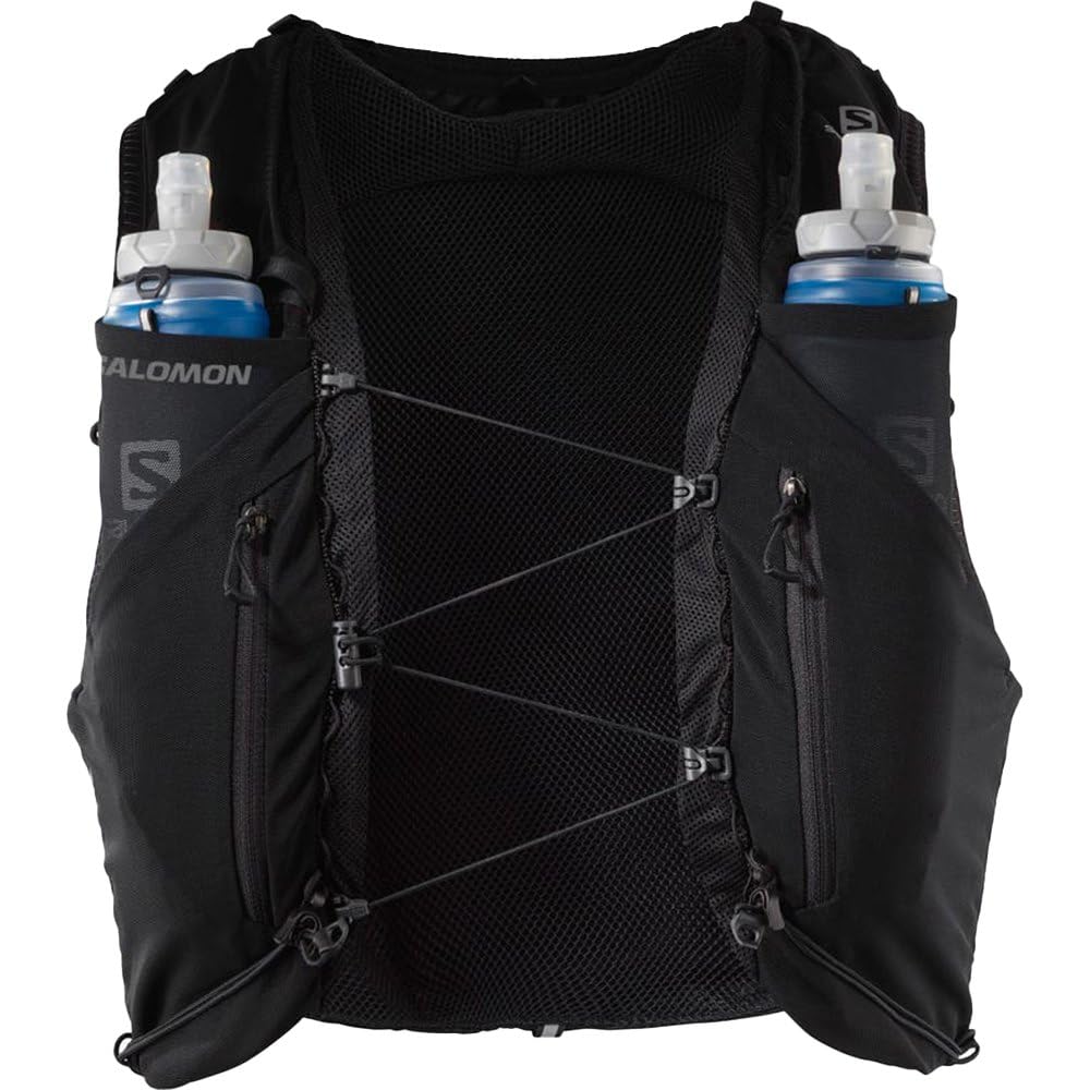 Salomon Unisex ADV Skin 12 Hydration Pack with Flask, Black/Ebony, L
