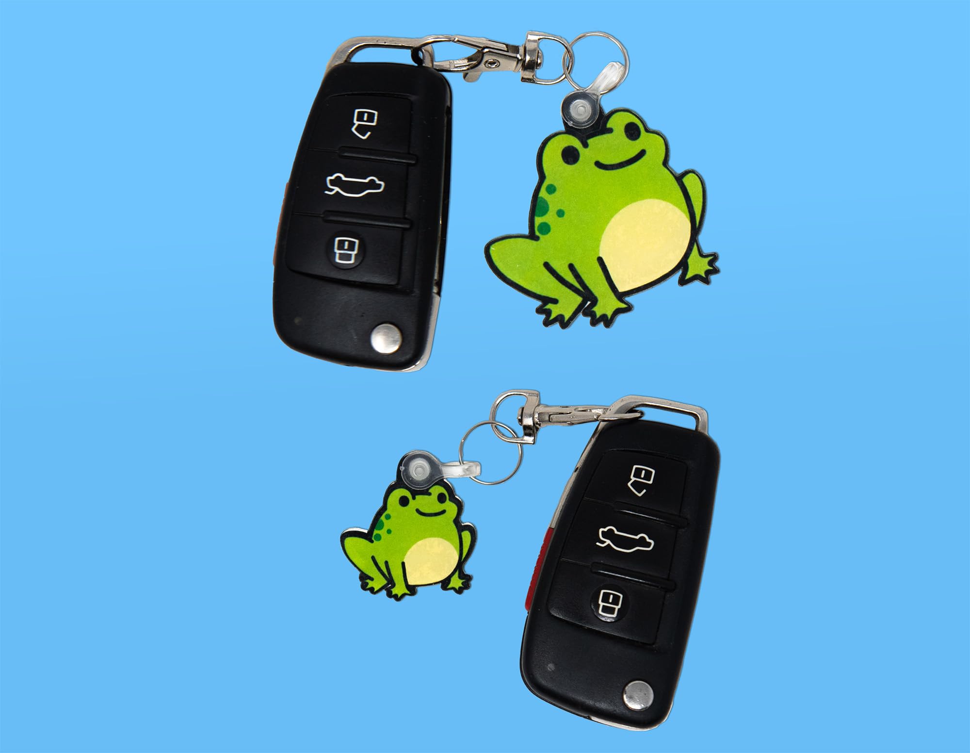 The Acrylic Place Frog Keychain - Charm for Purse Diaper Bag Tote Bag Kids Backpack Keychain (Backpack Size)