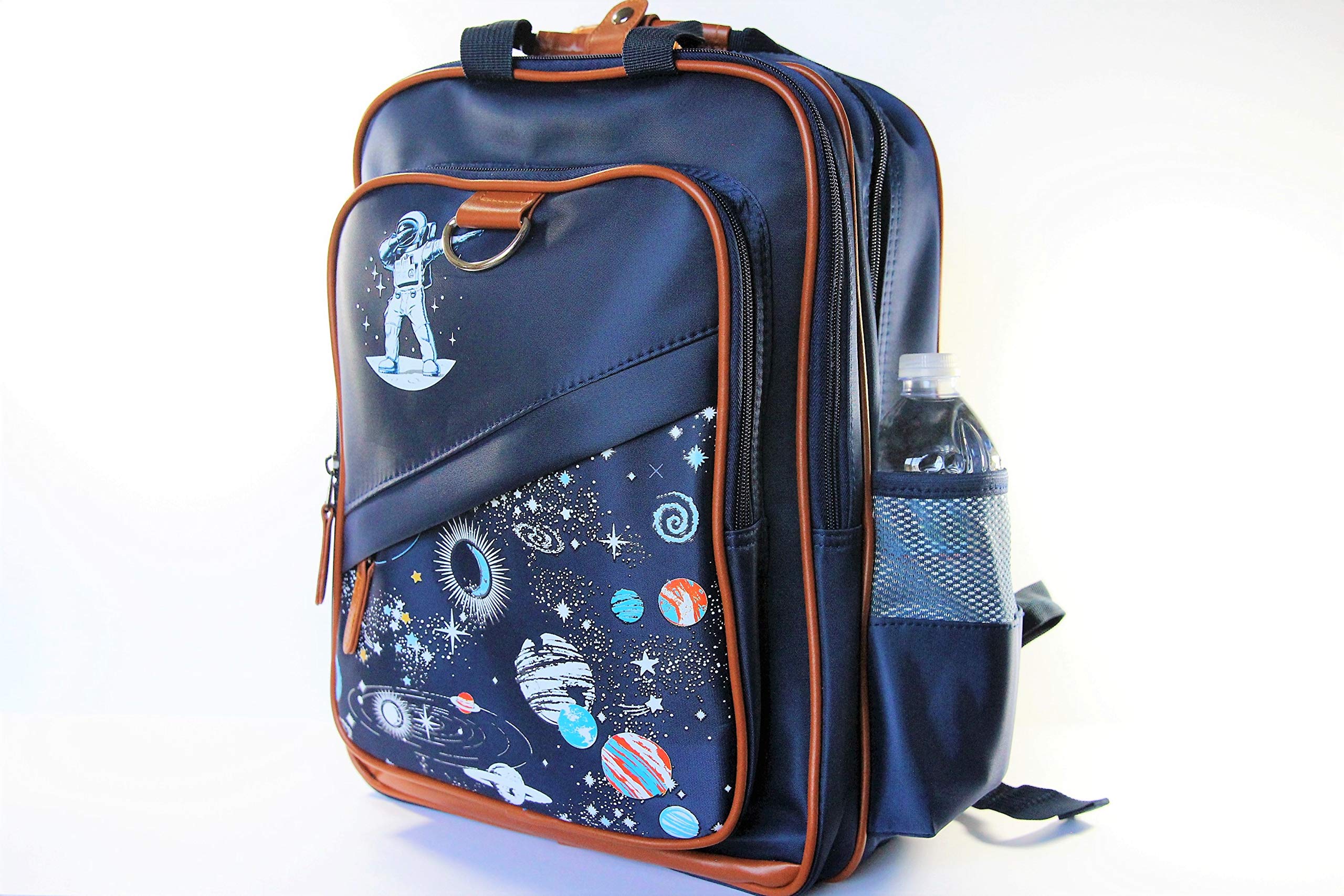 School Backpack 15" with Laptop Sleeve | Kids Galaxy Space Book Bag Dabbing Spaceman Astronaut | Stars Rucksack Lightweight Water Resistant and Durable for Travel and Hiking