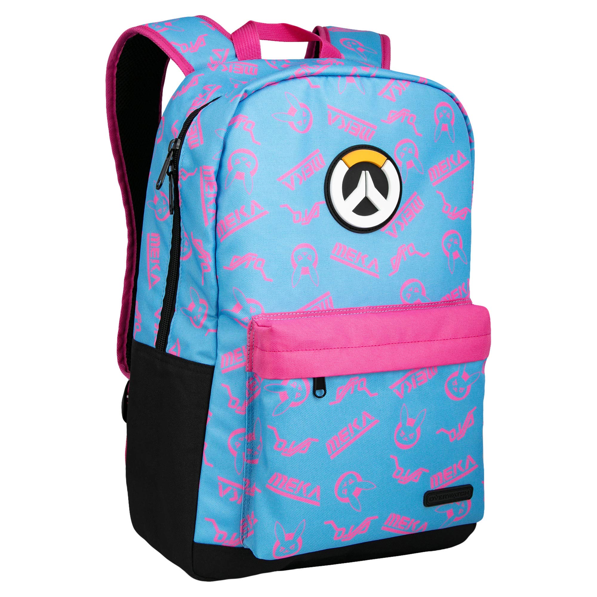 JINX Overwatch D.Va Splash Adult Backpack, Blue/Pink, 18"