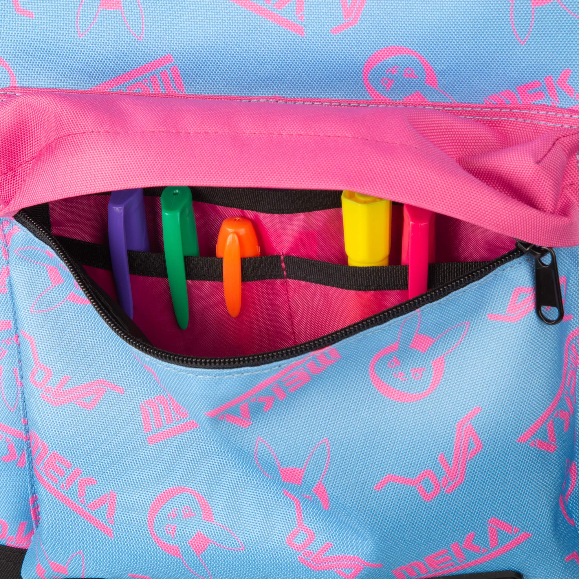 JINX Overwatch D.Va Splash Adult Backpack, Blue/Pink, 18"