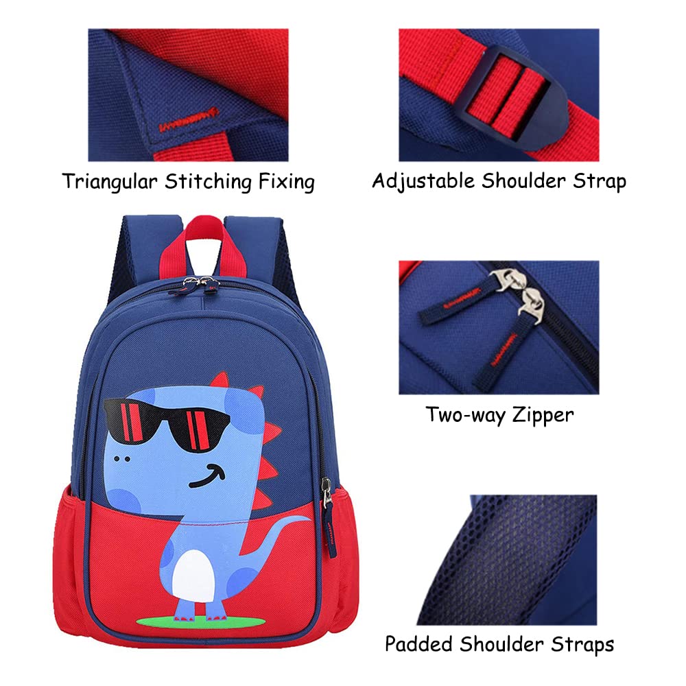 CHERUBIC Kids Toddler Little Backpack Cute Cool Dinosaur Waterpoof Scool Bookbag Backpack For Boys Girls(Red)