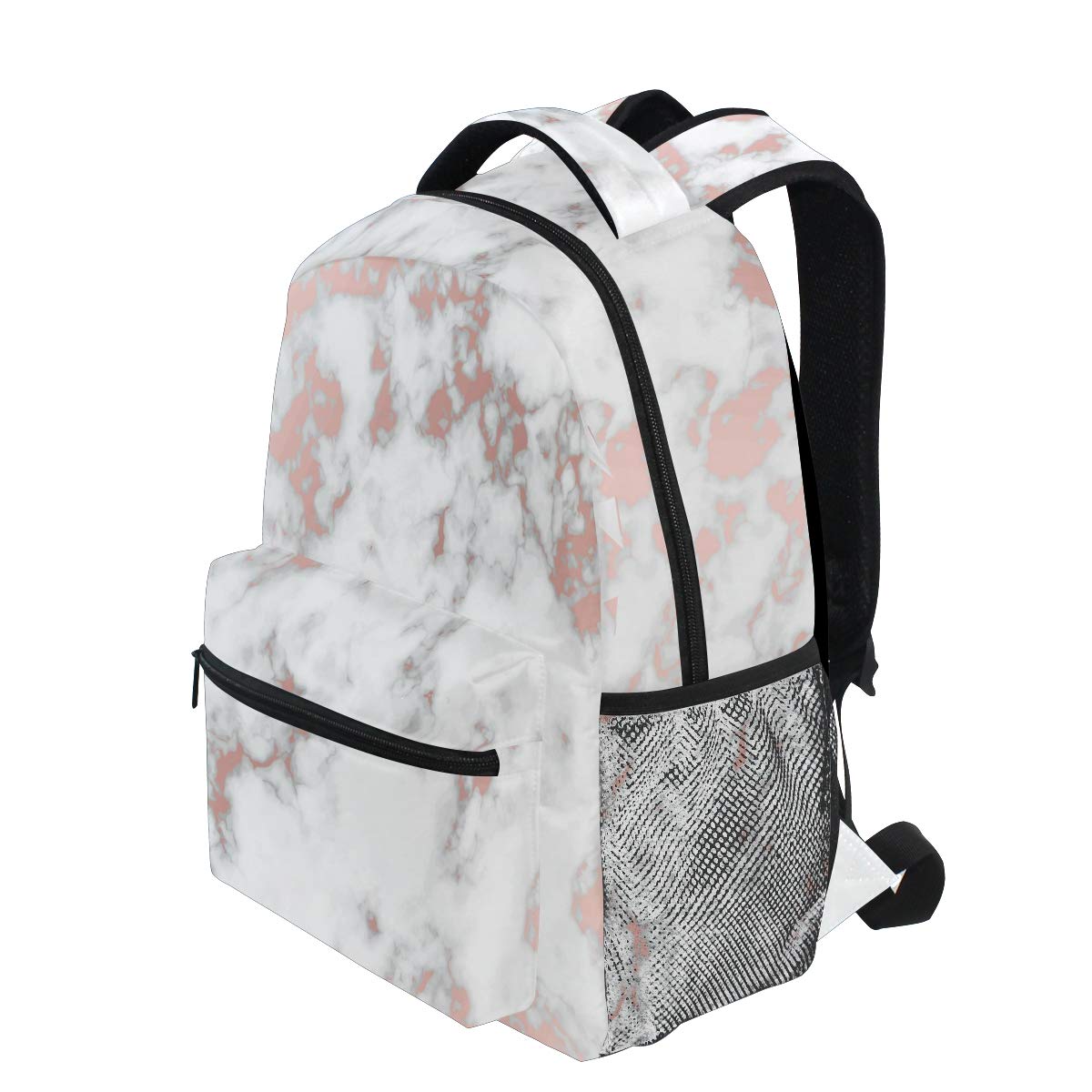 Cute Rose Golden Marble Girls Backpacks for Elementary School Bookbag 3rd 4th 5th Grade One Size