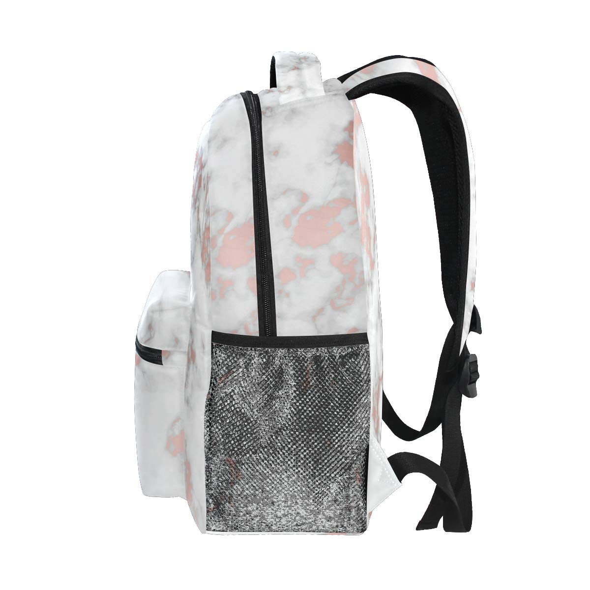 Cute Rose Golden Marble Girls Backpacks for Elementary School Bookbag 3rd 4th 5th Grade One Size