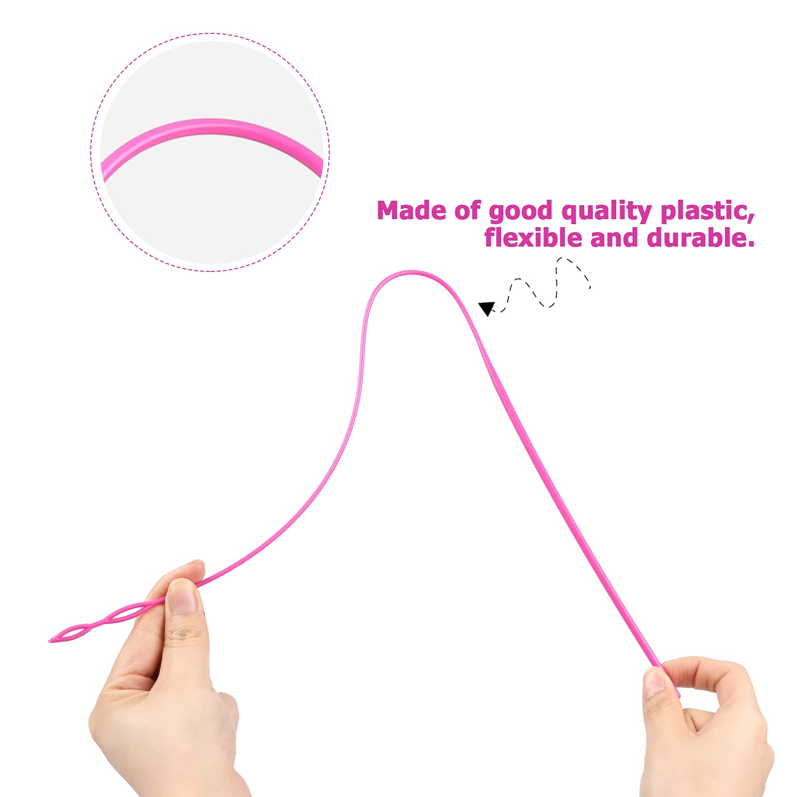 10 Pieces Drawstring Cords with Easy Threaders, Hoodie String Replacement with Pink Flexible Drawstring Threaders for Pants Sweatpants Hoodies Jackets Shoes (5 Black & 5 White)