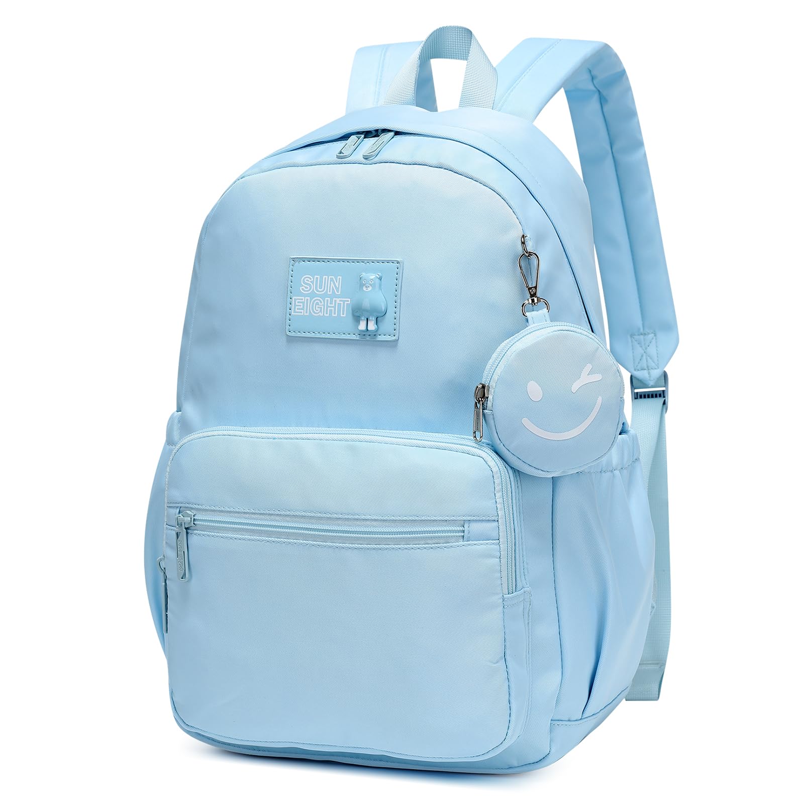 Caran·Y Backpack For Girls Light Weight School Bookbag Classic Basic Water Resistant Casual Daypack for Travel with Bottle Side Pockets
